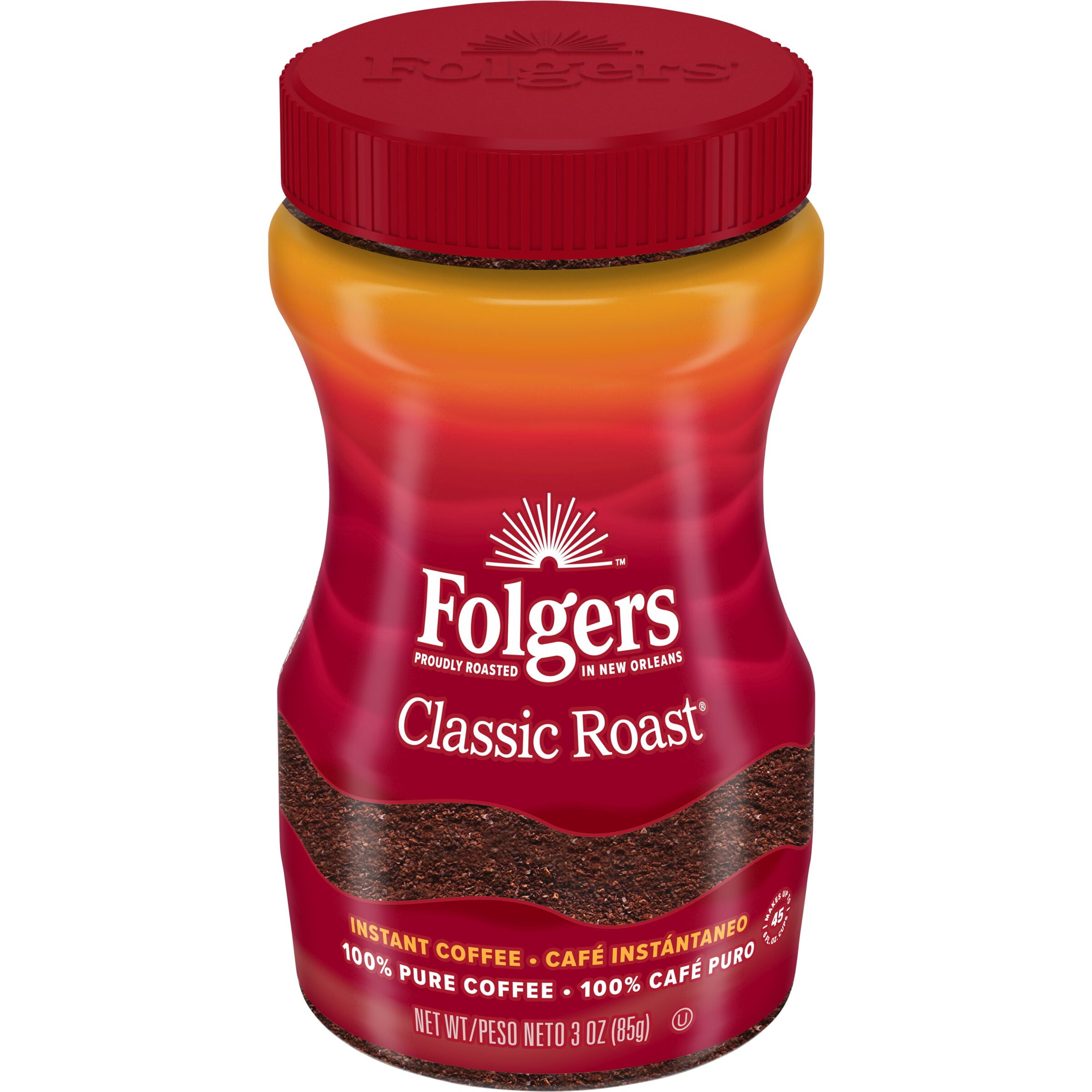 Folgers Classic Roast Instant Coffee, 3-Ounce - Walmart.com