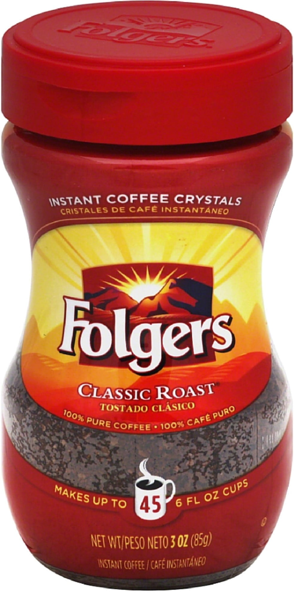 Folgers Classic Roast Instant Coffee 3 oz (Pack of 3) - Walmart.com