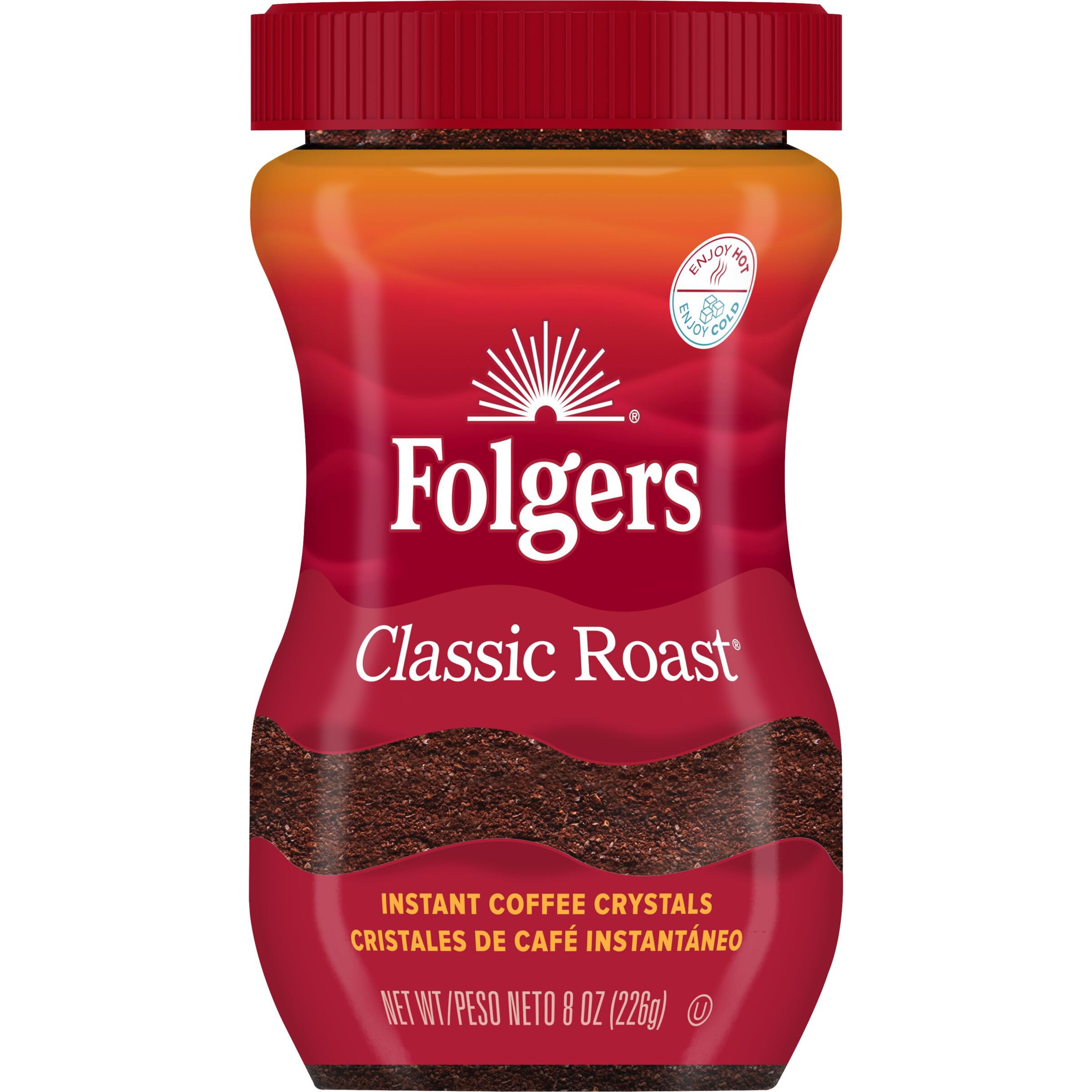 Folgers Classic Roast Instant Coffee - 8 oz (Packaging May Vary) - Walmart.com