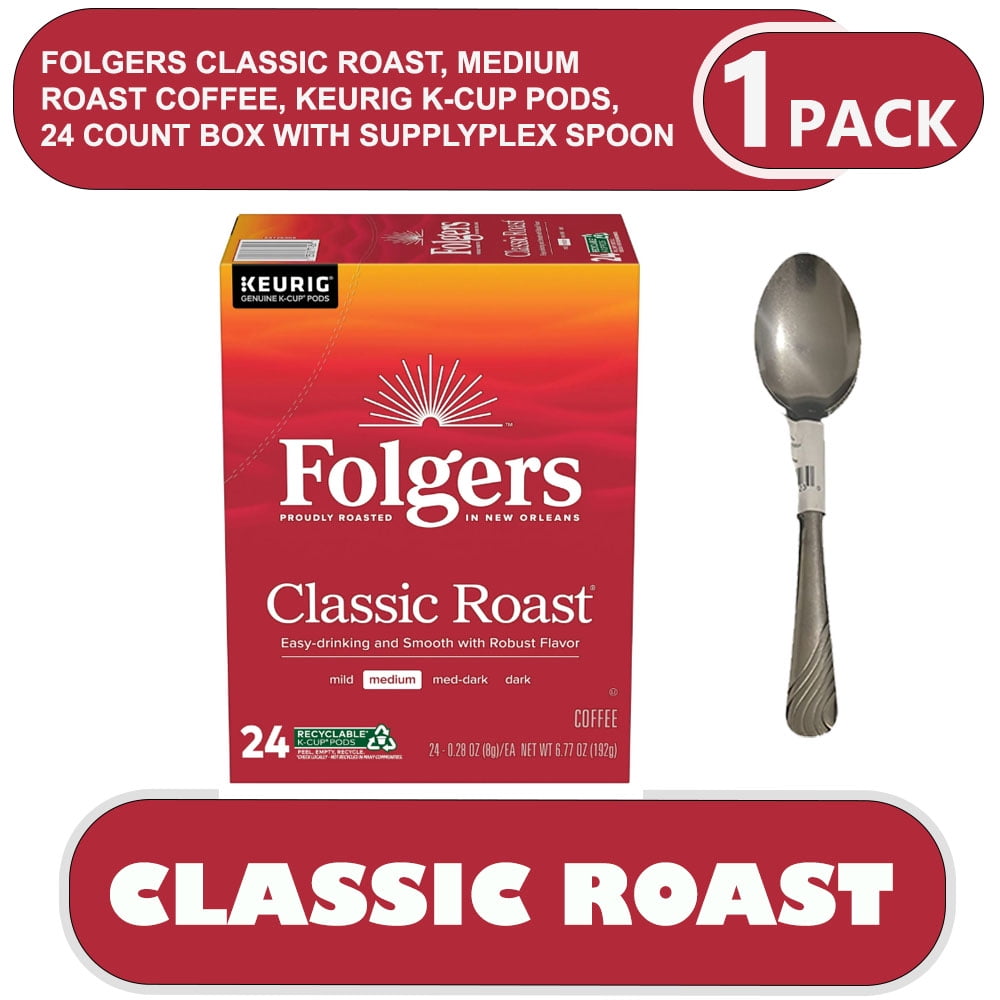 Folgers Classic Roast, Medium Roast Coffee, Keurig K-Cup Pods, 24 Count ...