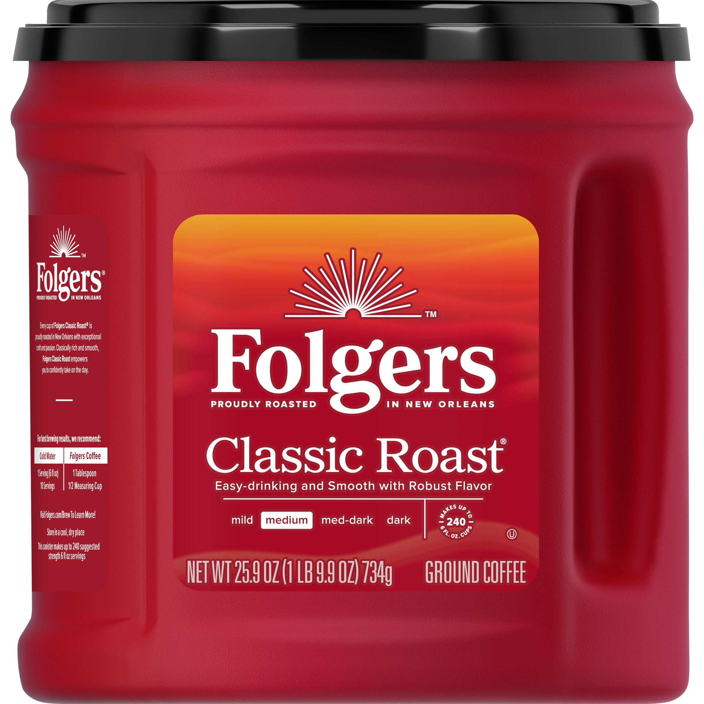 Folgers Classic Roast Medium Roast Ground Coffee - 25.9 Oz - Walmart.com