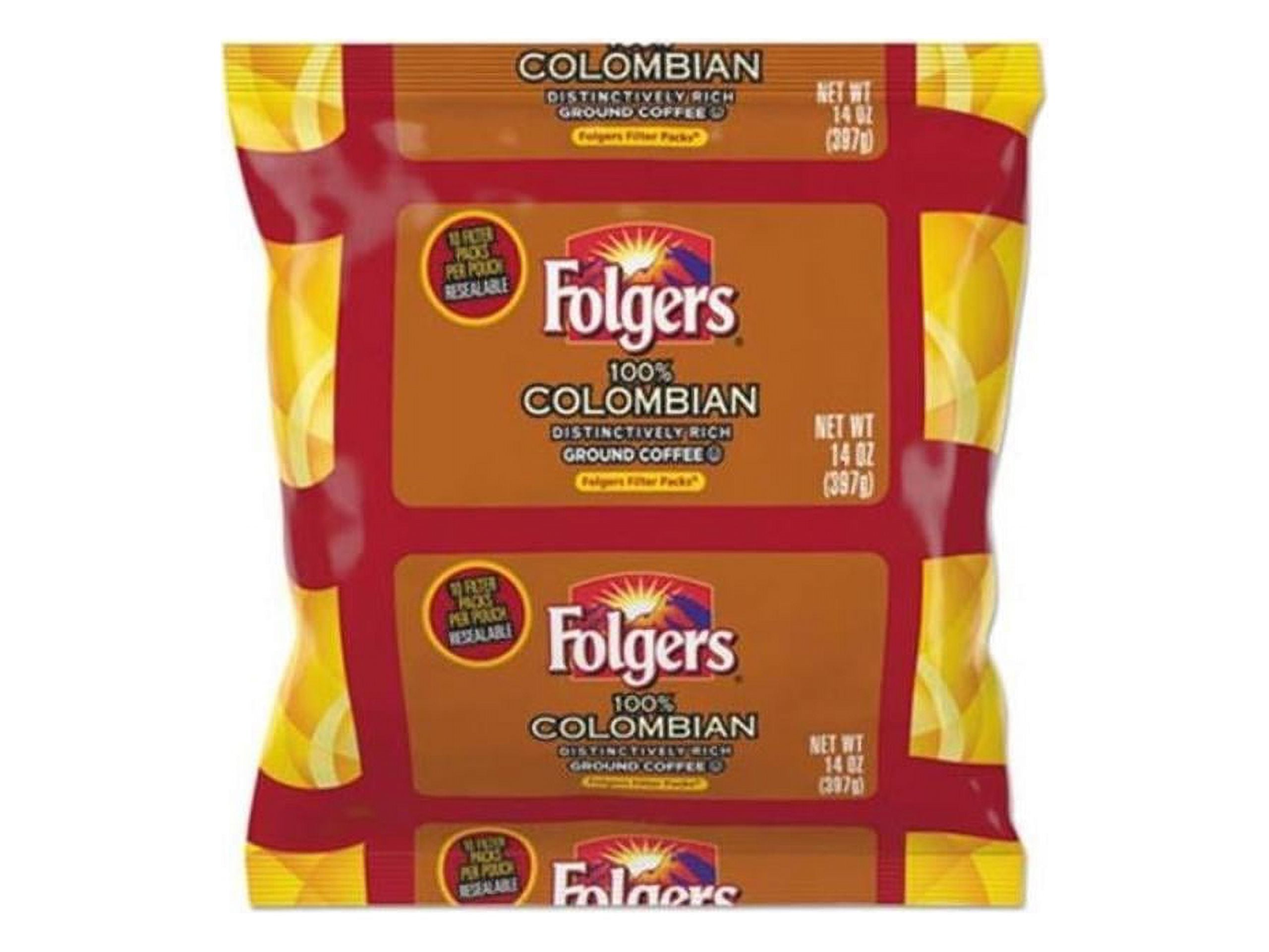 Folgers Coffee 10107 1.4 oz Coffee Filter Packs 100 Percent Colombian ...