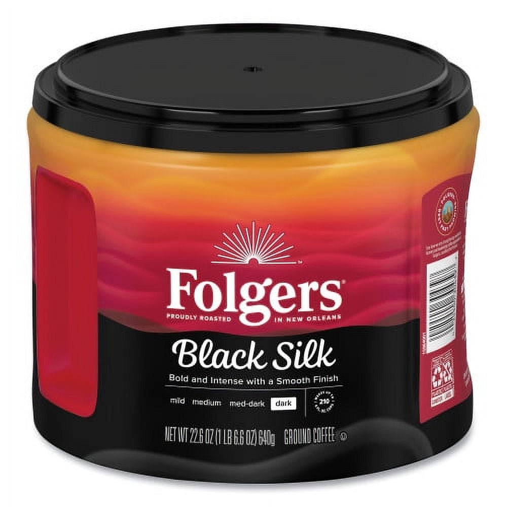 Folgers Coffee, Smooth Flavor Black Silk, 22.6 oz Dark Roast Canister ...
