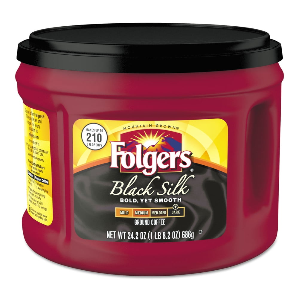 Folgers Coffee Black Silk 24.2 oz Canister 6/Carton 20540CT - Walmart.com