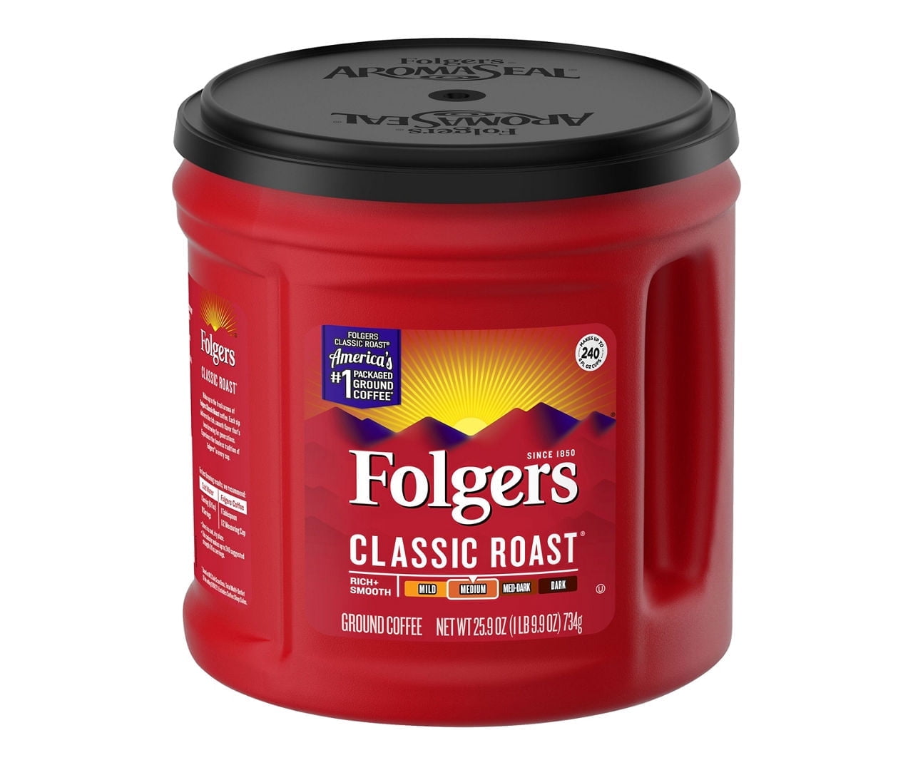 Folgers Folgers Classic Roast Ground Coffee, Medium Roast Coffee, 25.9 ...