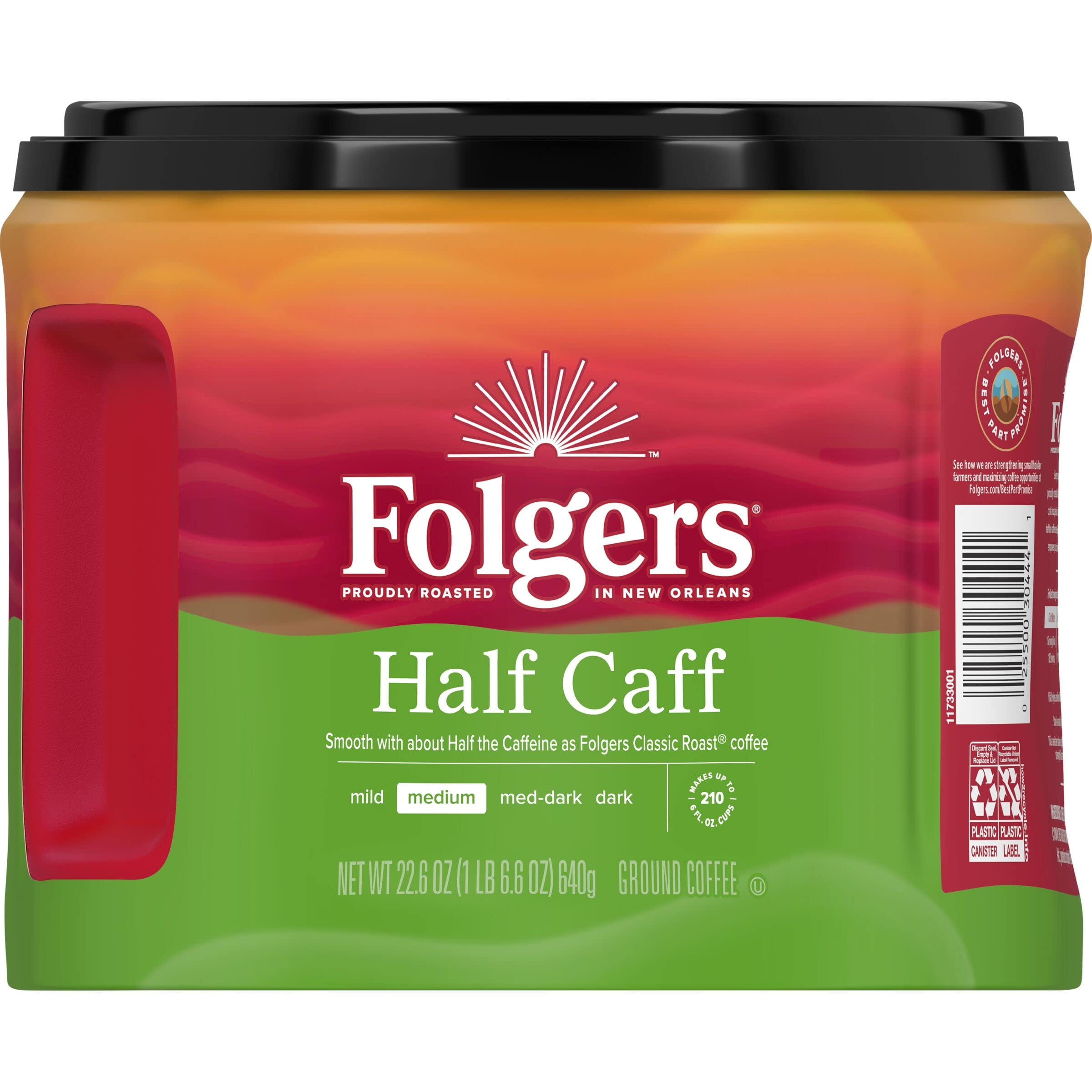 Folgers Half Caff Ground Coffee, Medium Roast, 22.6-Ounce - Walmart.com