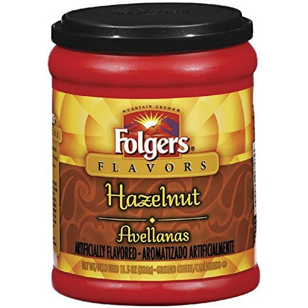 Folgers Hazelnut Flavored Ground Coffee, Flavorful & Smooth, 11.5 oz ...