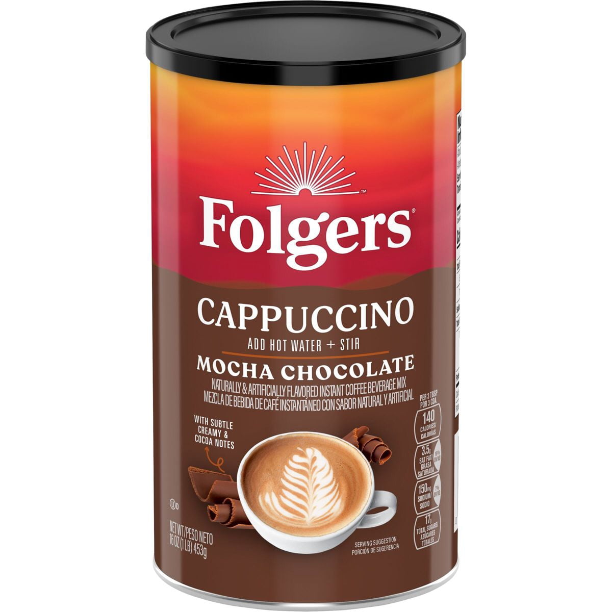 Folgers Light Roast Cappuccino Mocha Can - 16oz - Walmart.com