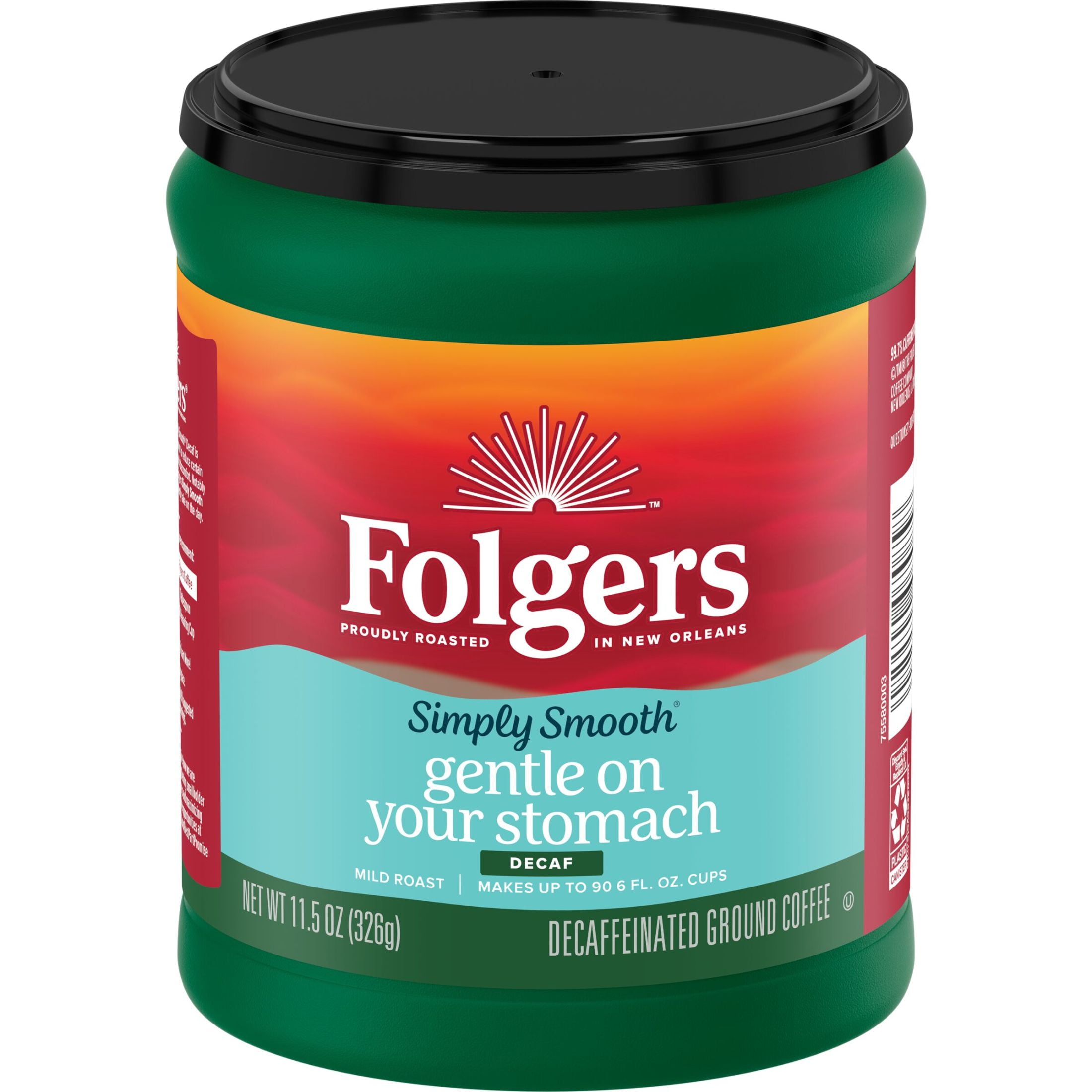 Folgers Simply Smooth Decaf Ground Coffee, 11.5 oz for Office - Walmart ...
