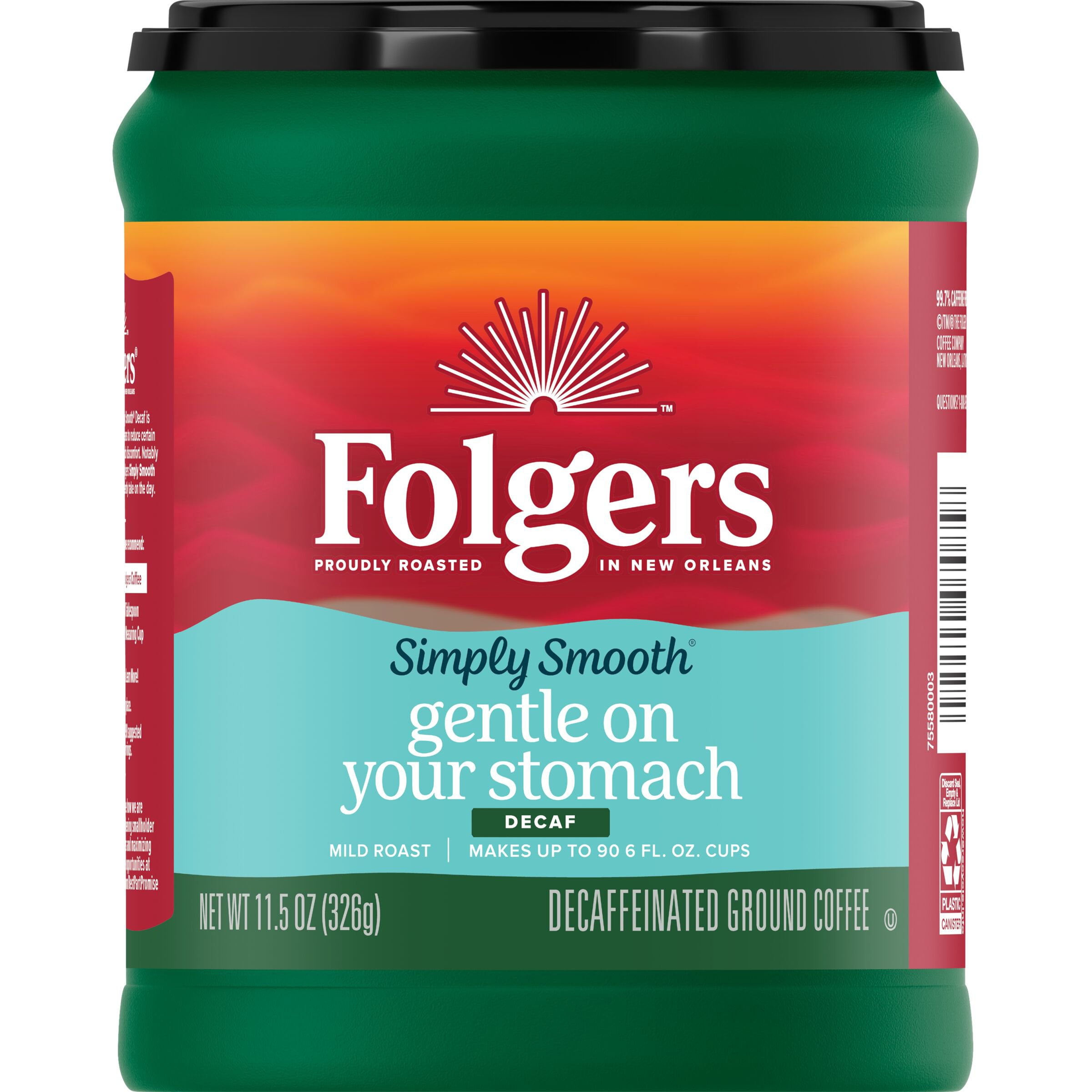 Folgers Simply Smooth Decaf Medium Roast Ground Coffee - 11.5 oz ...