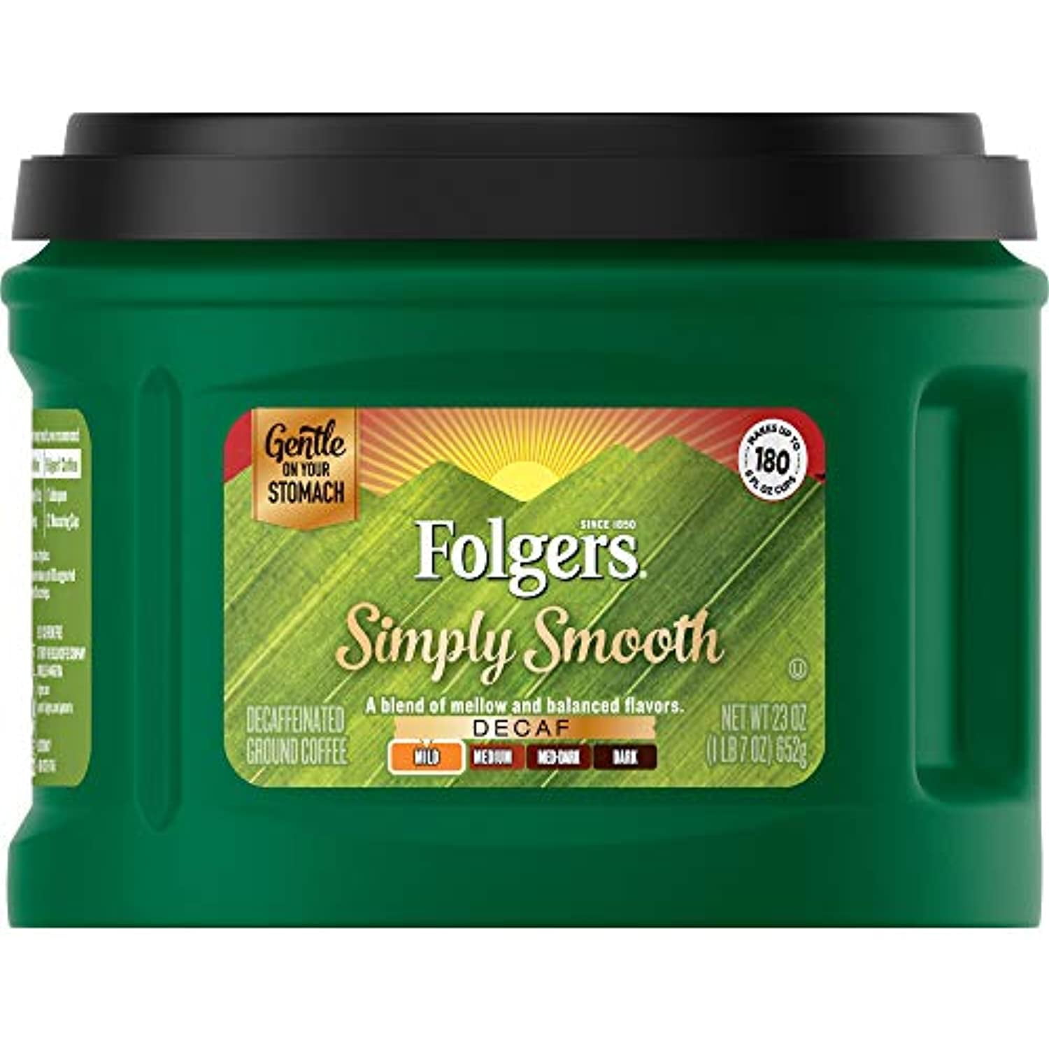 Folgers Decaffeinated Simply Smooth Mild Roast Ground Coffee, 23oz ...