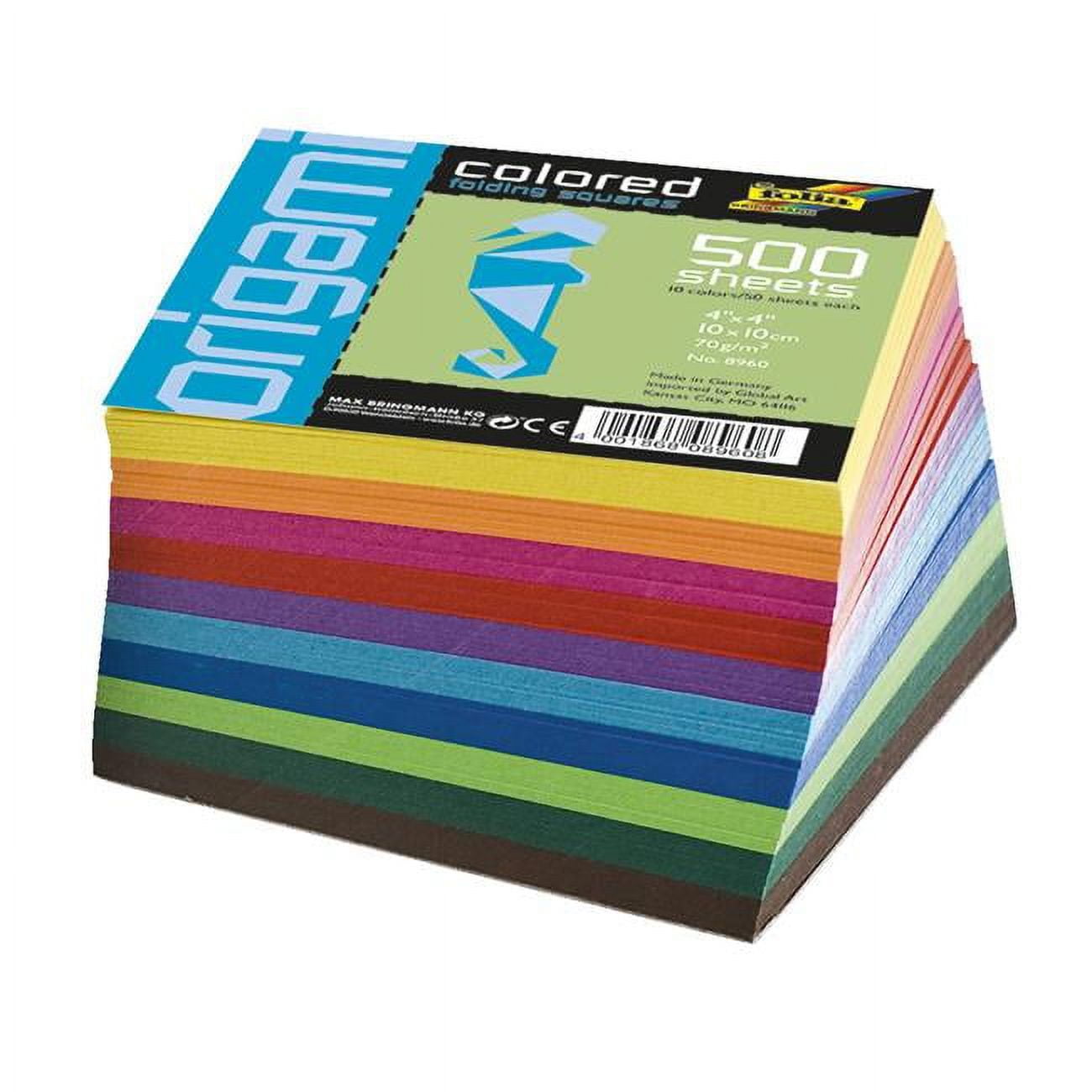 Folia 1540130 4 x 4 in. Folia Origami Paper, Assorted Solid Colors ...