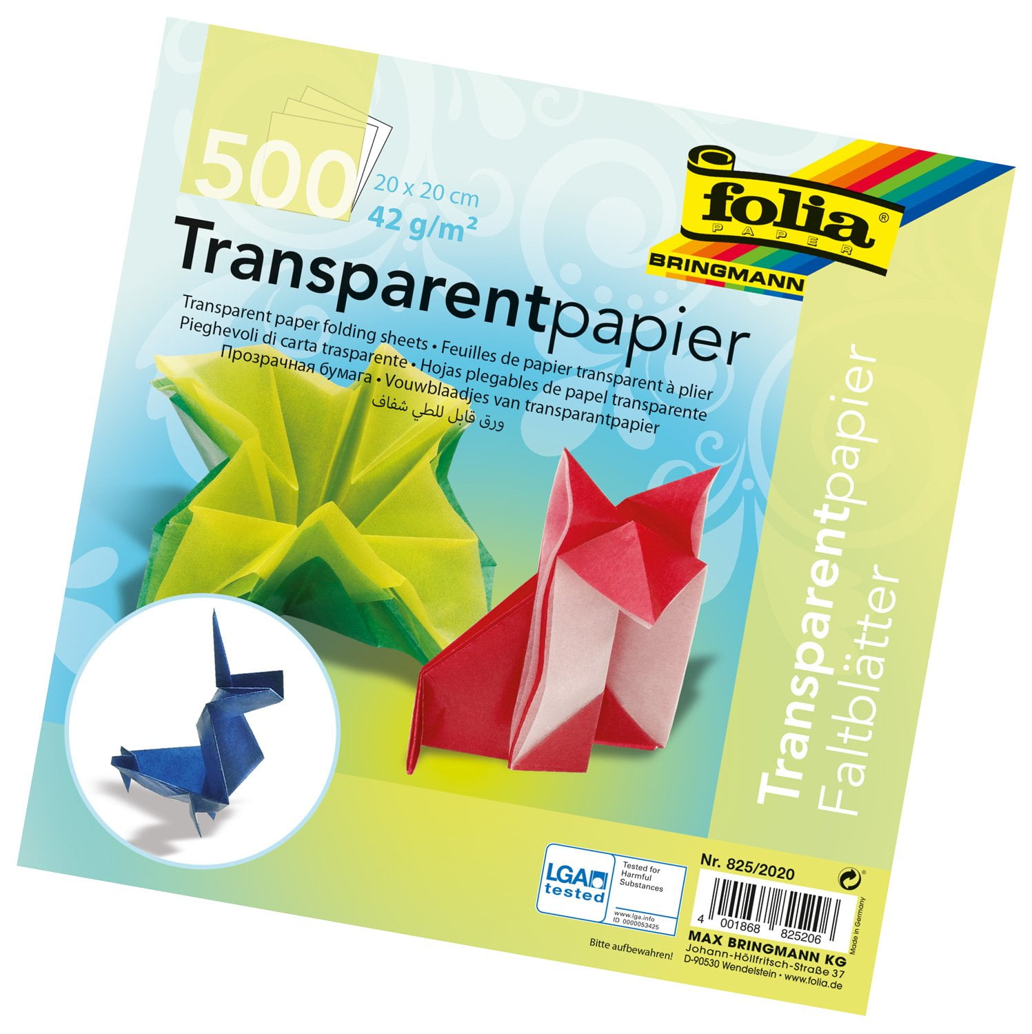 Folia Semi-Transparent Origami Paper MMF7 8-Inch-by-8-Inch Bulk Pack ...