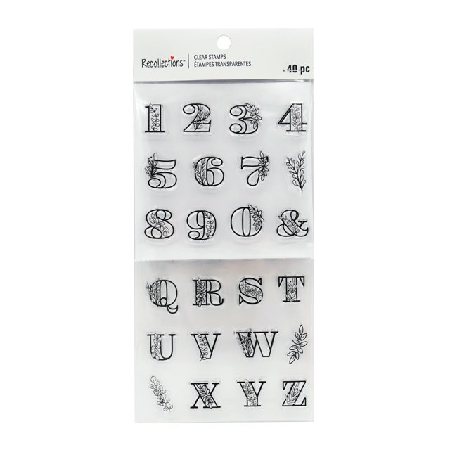 Foliage Alphabet & Numbers Clear Stamps by Recollections™ - Walmart.com