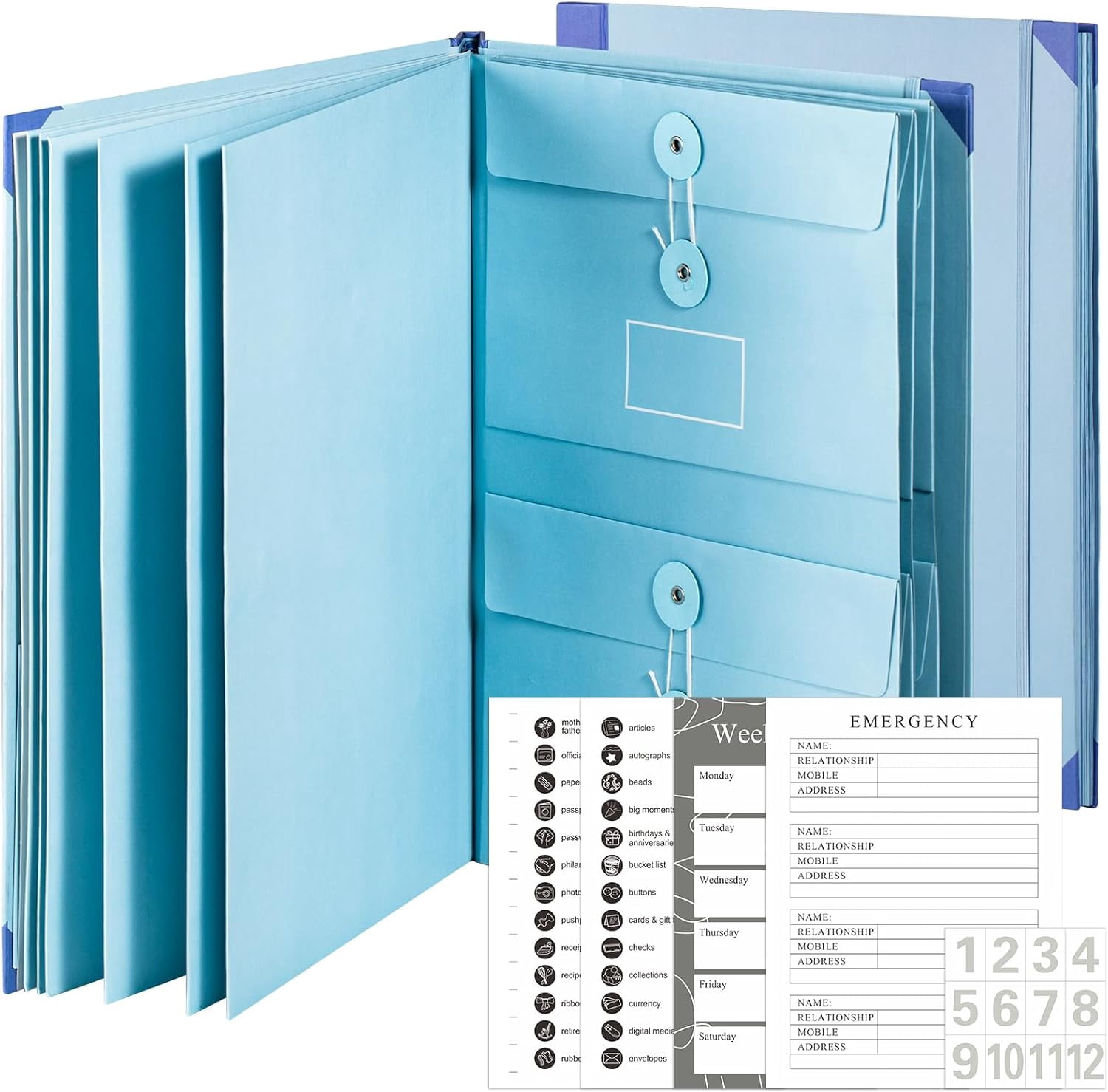 Folio Document Organizer with Labels, Important Folders with Pockets ...