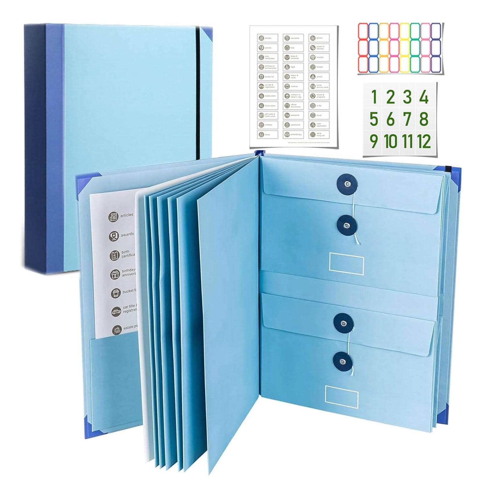 Folio Document Organizer with Labels & Pockets - Stylish File Binder ...
