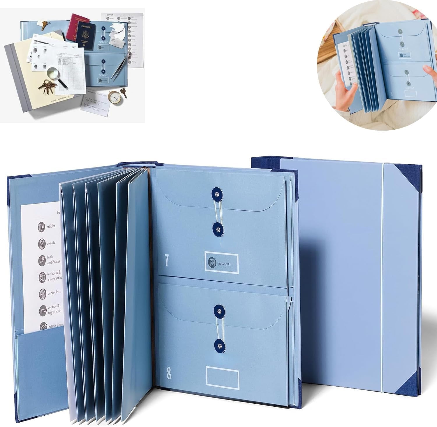 Folio Folders with Pockets, Accordion File Organizer for Paper, Bill ...