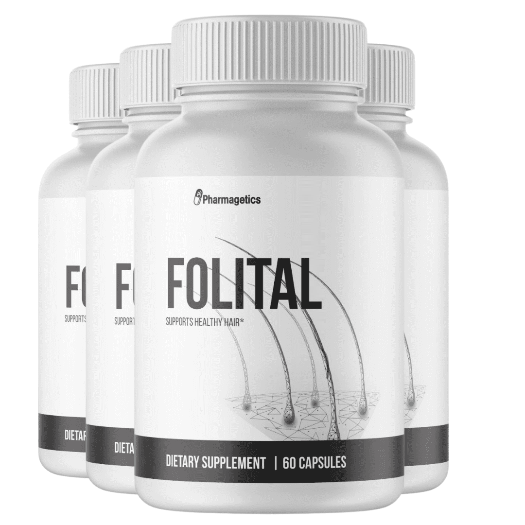 Folital Extra Strength Vitamins for Hair, Skin, & Nails 4 Bottles 240 ...