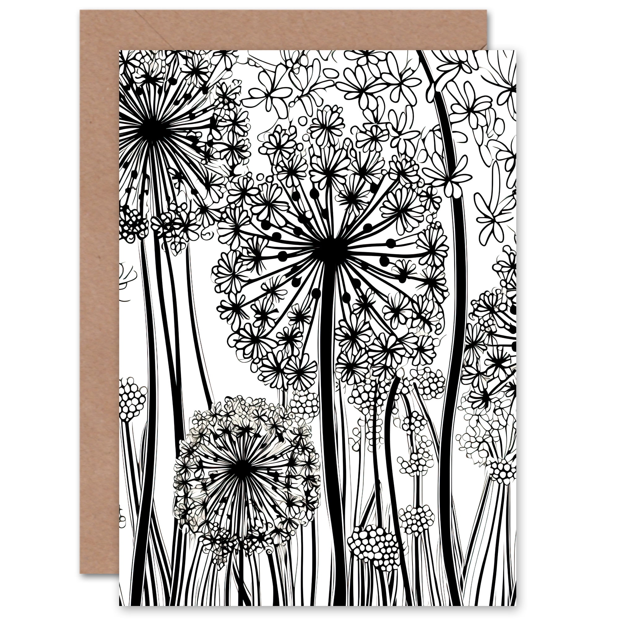 Folk Art Allium Flowers Floral for Wife Her Mum Sister Daughter Mom ...