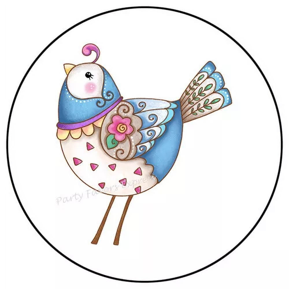 Folk Art Bird Sticker Party Favors Sticker Envelope Seals Labels ...