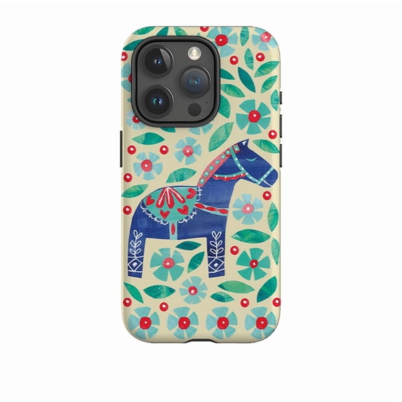 Folk Art Dala Horse Scandinavian Retro iPhone 11 12 13 14 15 16 17 Pro ...