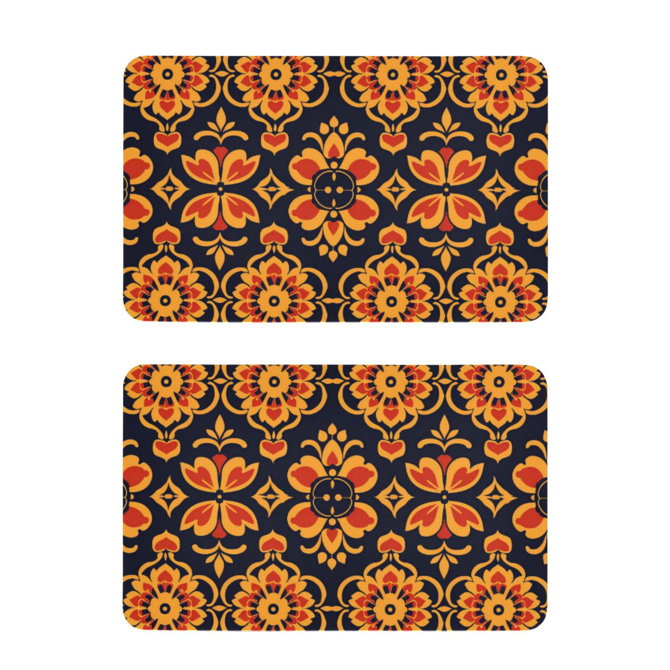 Folk Art Flowers Refrigerator Magnet Stickers Square Fridge Magnetic ...