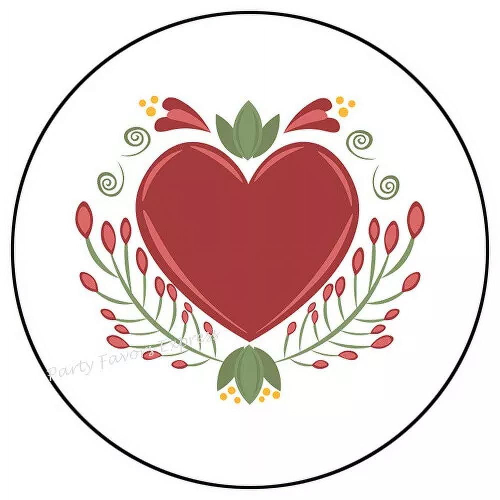 Folk Art Heart Sticker Party Favors Sticker Envelope Seals Labels ...