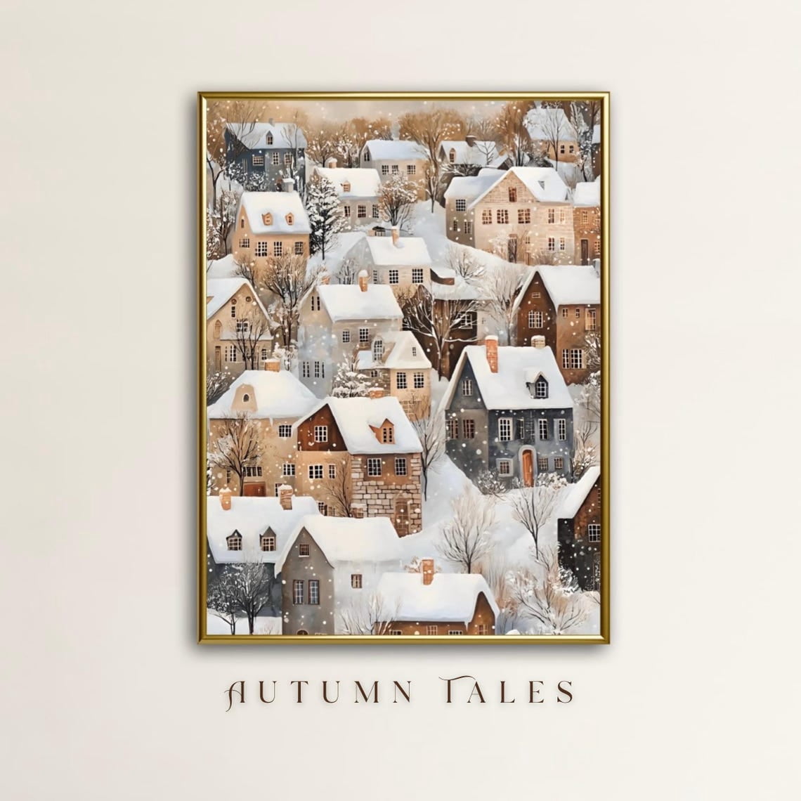 Folk Art Seasonal Poster, Fall And Winter, Modern Farmhouse Cozy ...