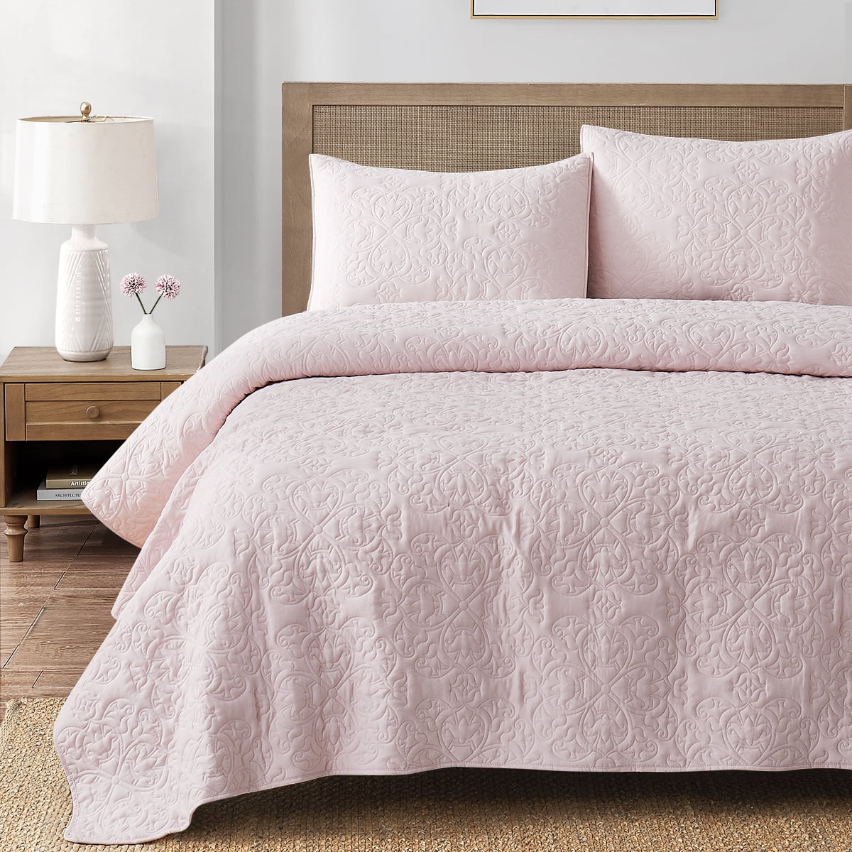 Folk Bradley Printed 3 Piece Quilt Set with Ogee Quilting-Mauve ...