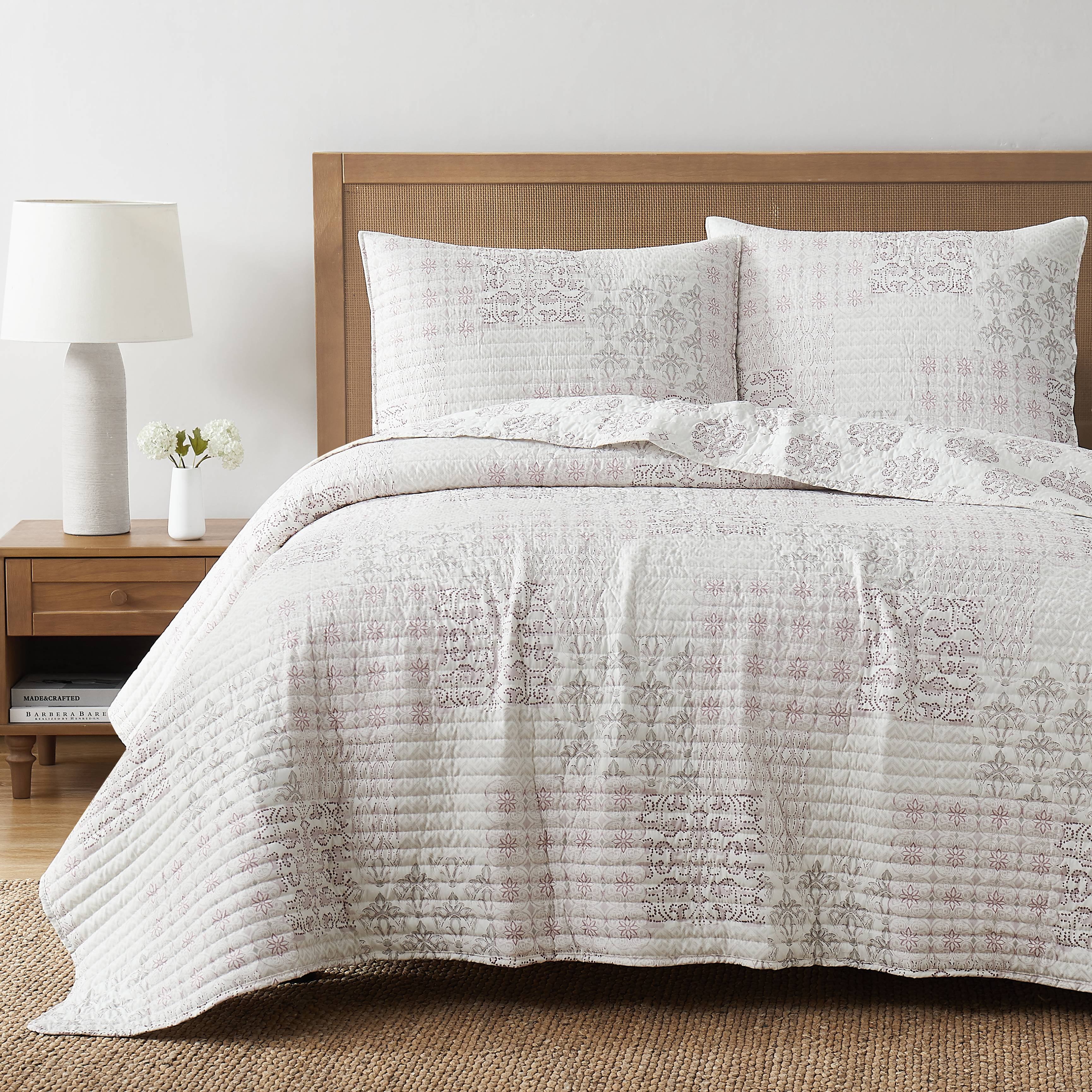 Folk Bradley Printed 3 Piece Quilt Set with Ogee Quilting-Purple ...