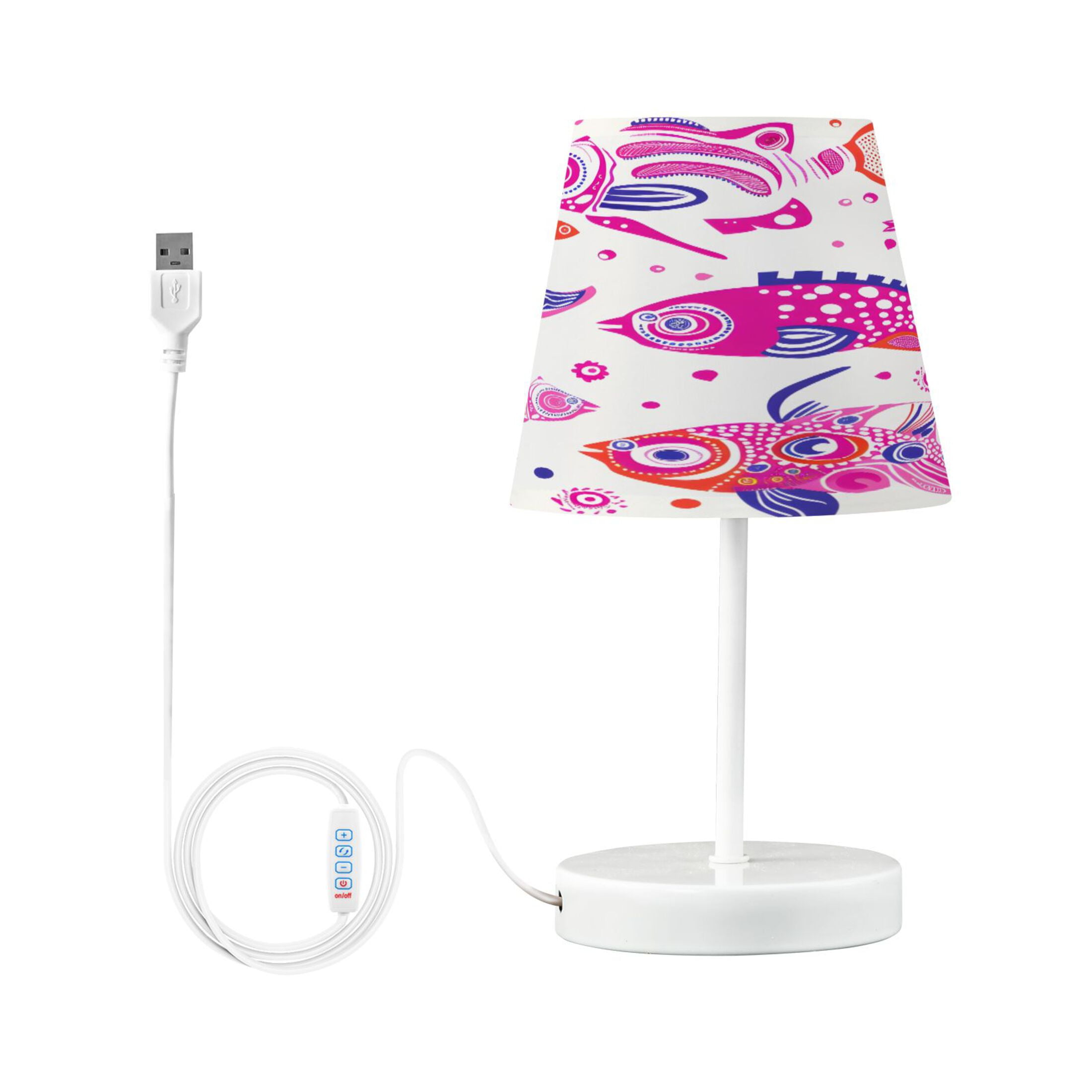 Folk Cartoon Playful Fish Desk Lamp LED Table Nightstand Lamps with 3 ...