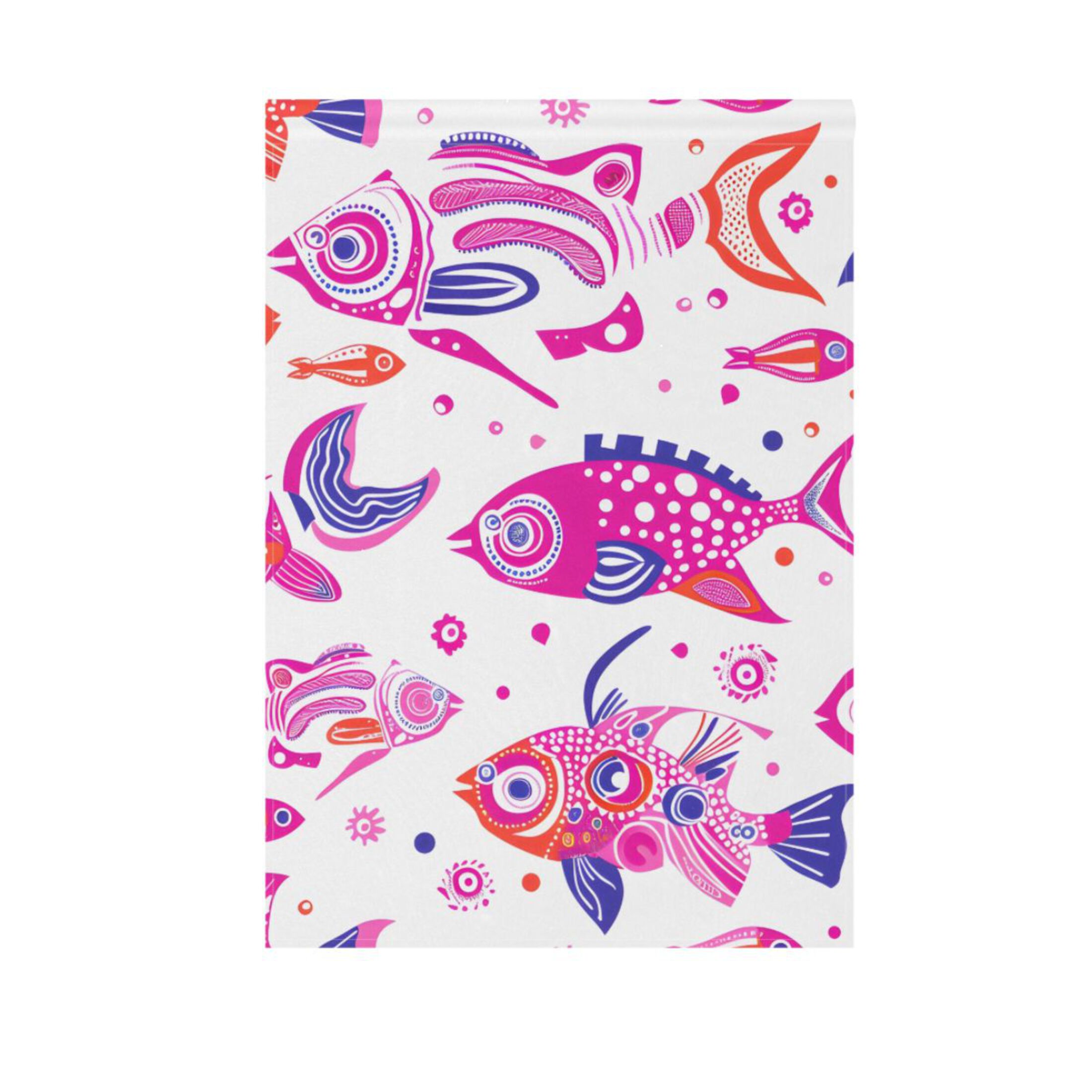 Folk Cartoon Playful Fish Garden Flag 28"x40" Double-Sided Yard Flags ...