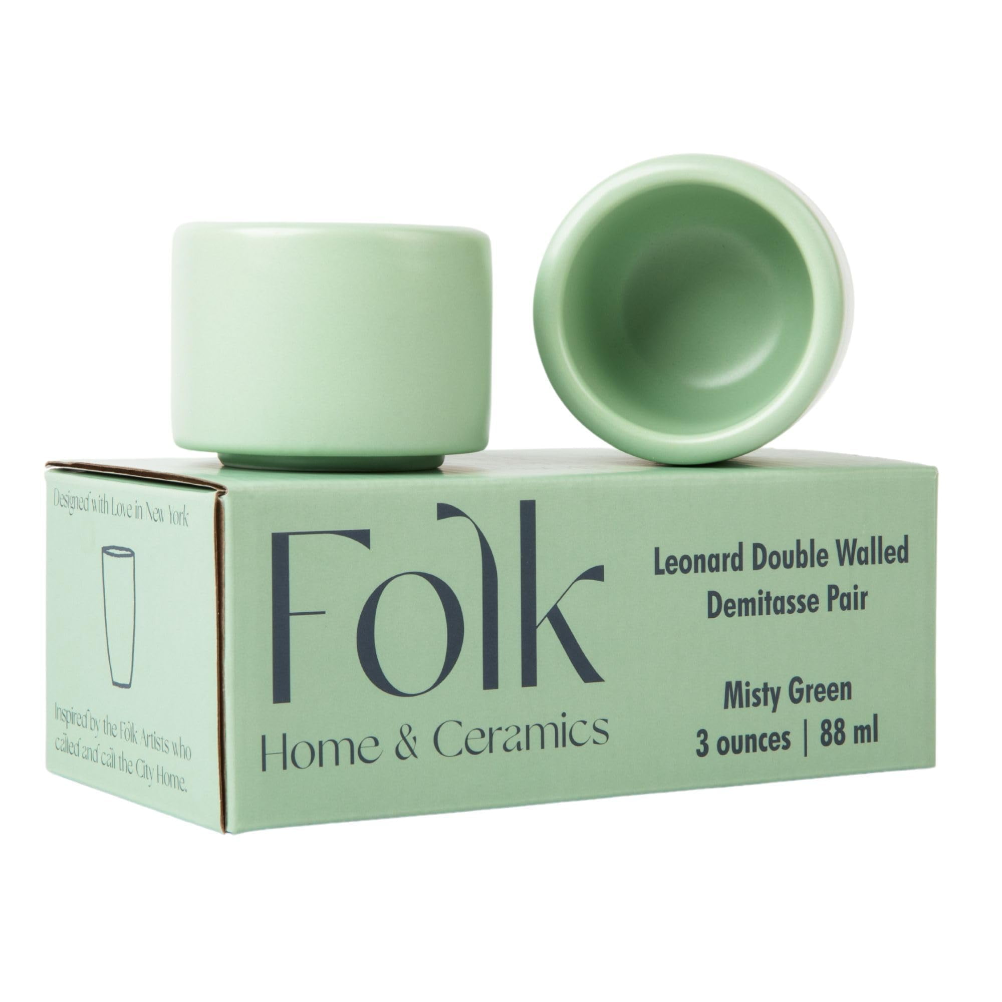 Folk Ceramics Leonard Ceramic Espresso Cups | Modern Stackable ...