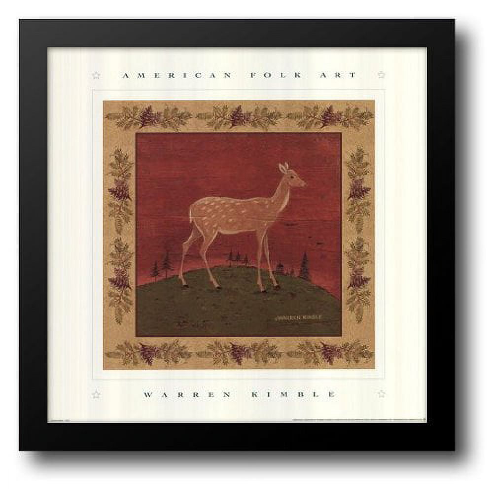 Folk Fawn 18x18 Framed Art Print by Kimble, Warren - Walmart.com