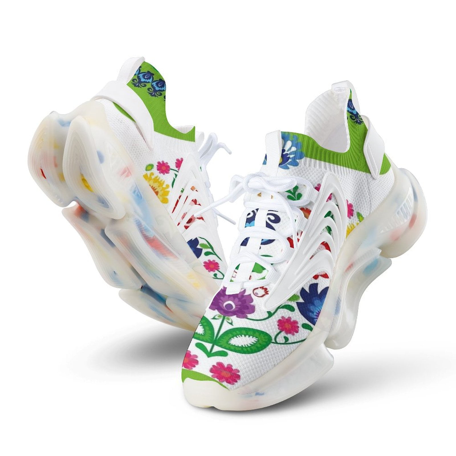 Folk Heart Beautiful Polish Folk Motif - White Walking Shoes for Men ...
