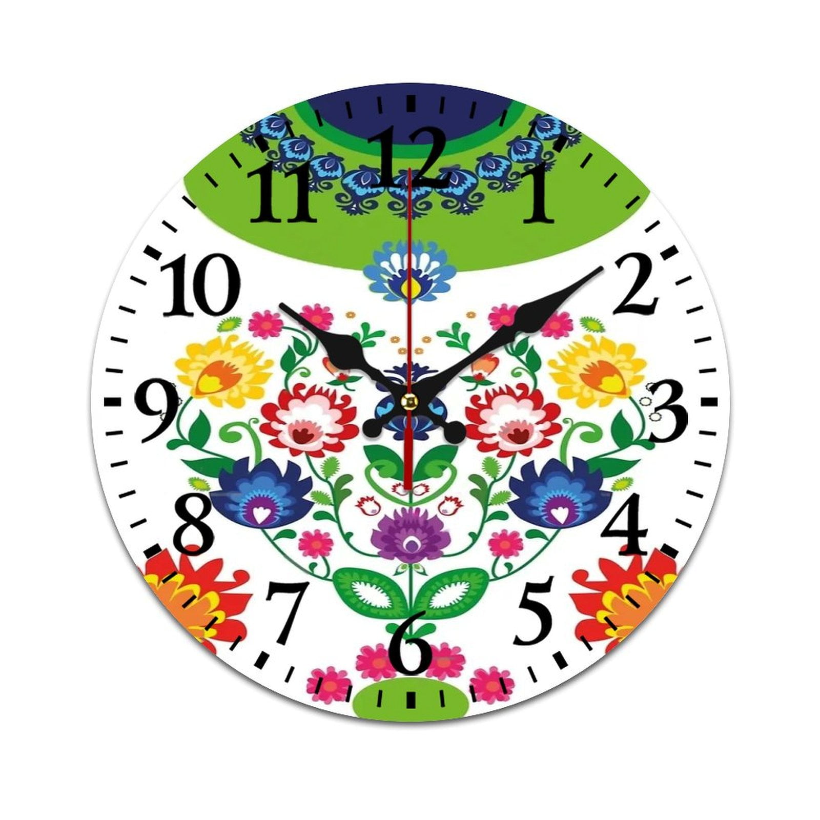 Folk Heart Beautiful Polish Folk Motif - White Wall Clock Modern Design ...
