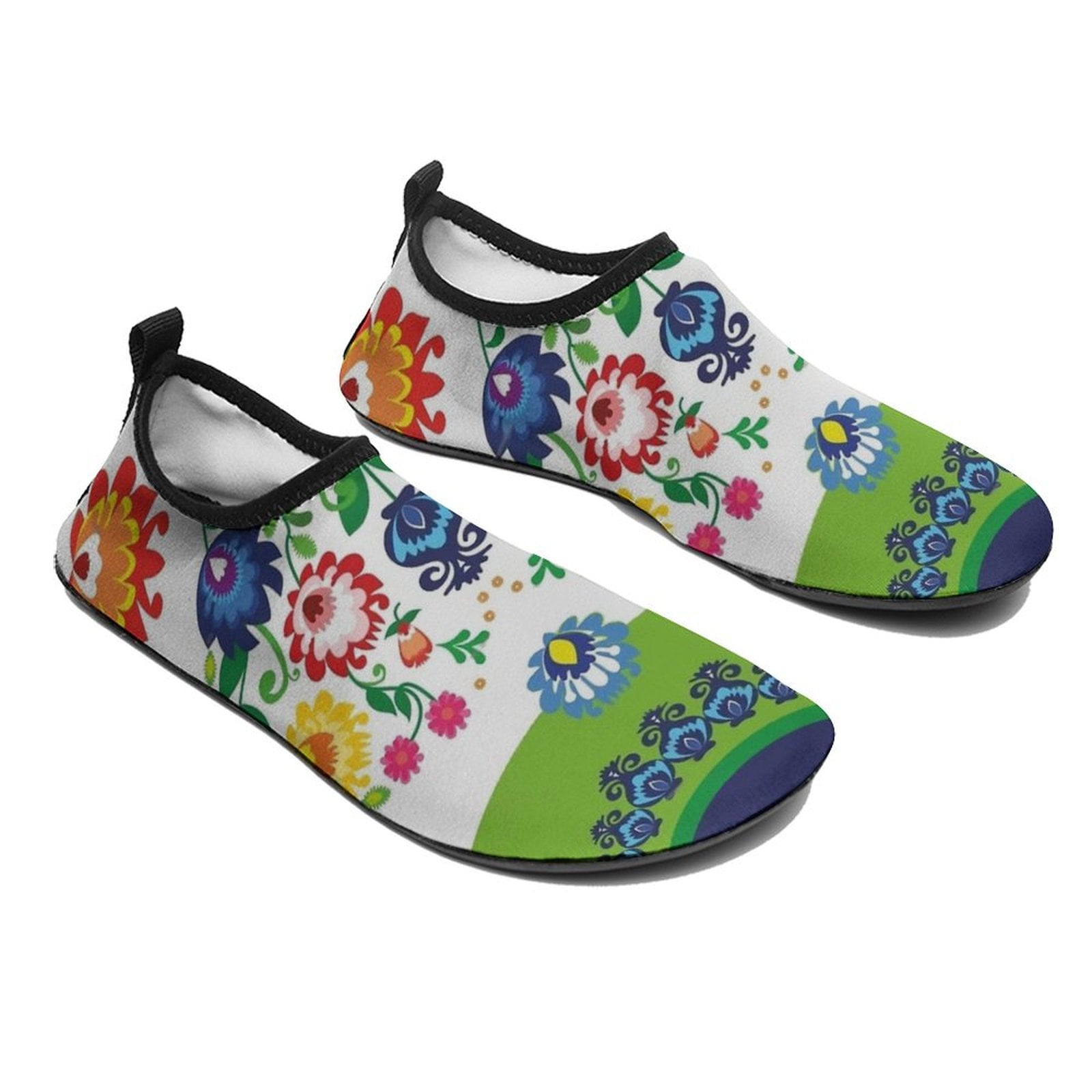 Folk Heart Beautiful Polish Folk Motif - White Water Shoes Beach Slip ...