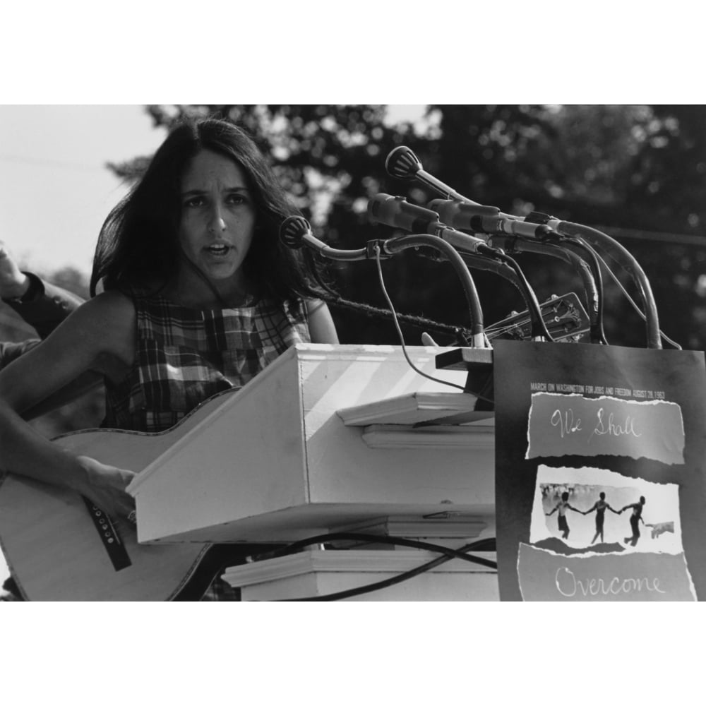 Folk Singer Joan Baez Singing At The 1963 Civil Rights March On ...