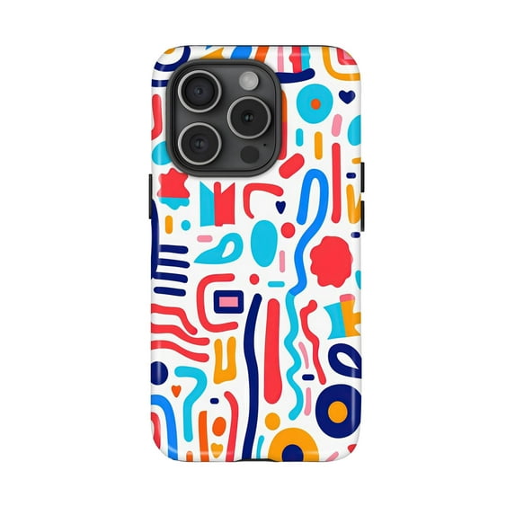 Folk Style Abstract Pattern Colorful Line Phone Case with iPhone 17 ...