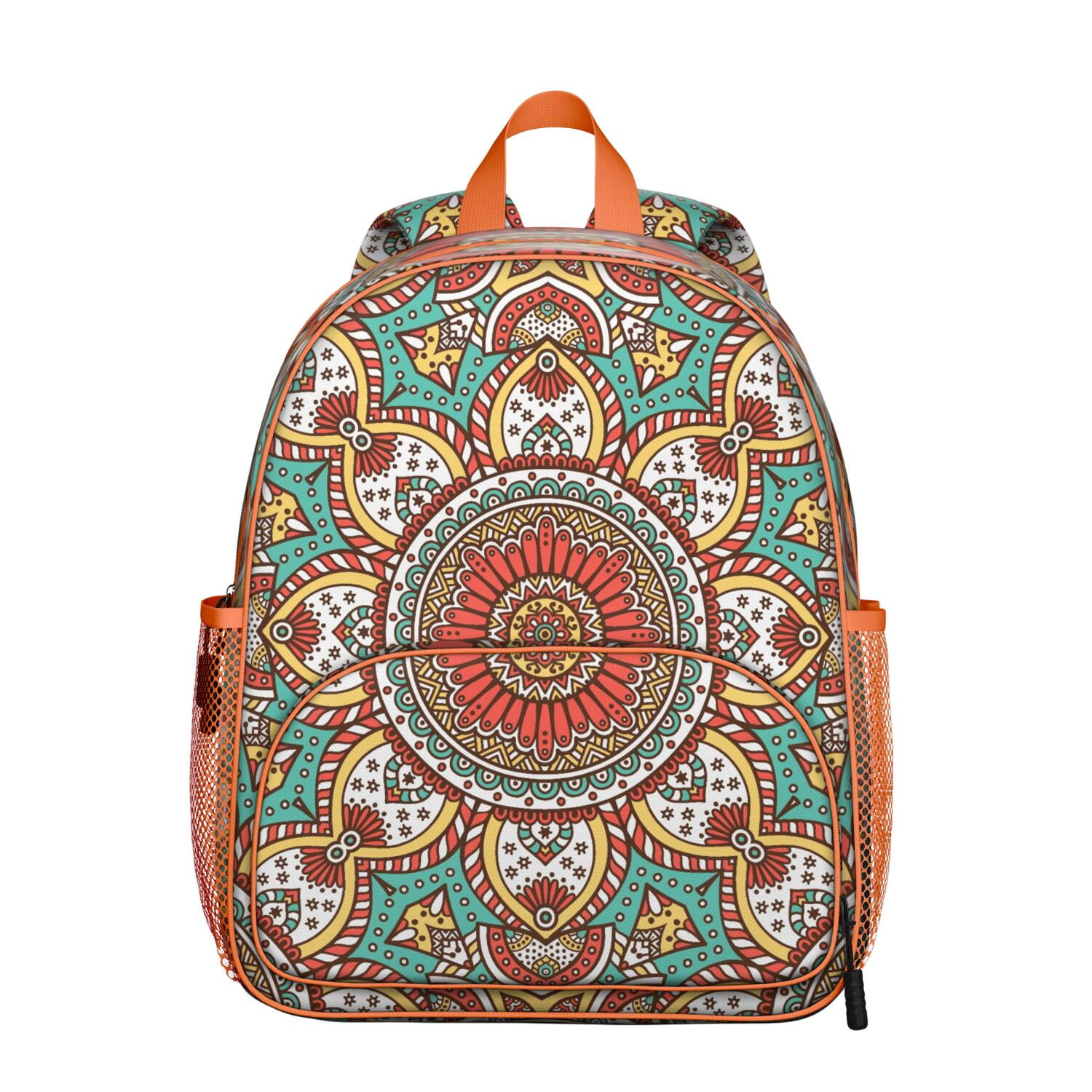 Folk Style Mandala Pattern Adjustable Backpack - Durable Ergonomic ...