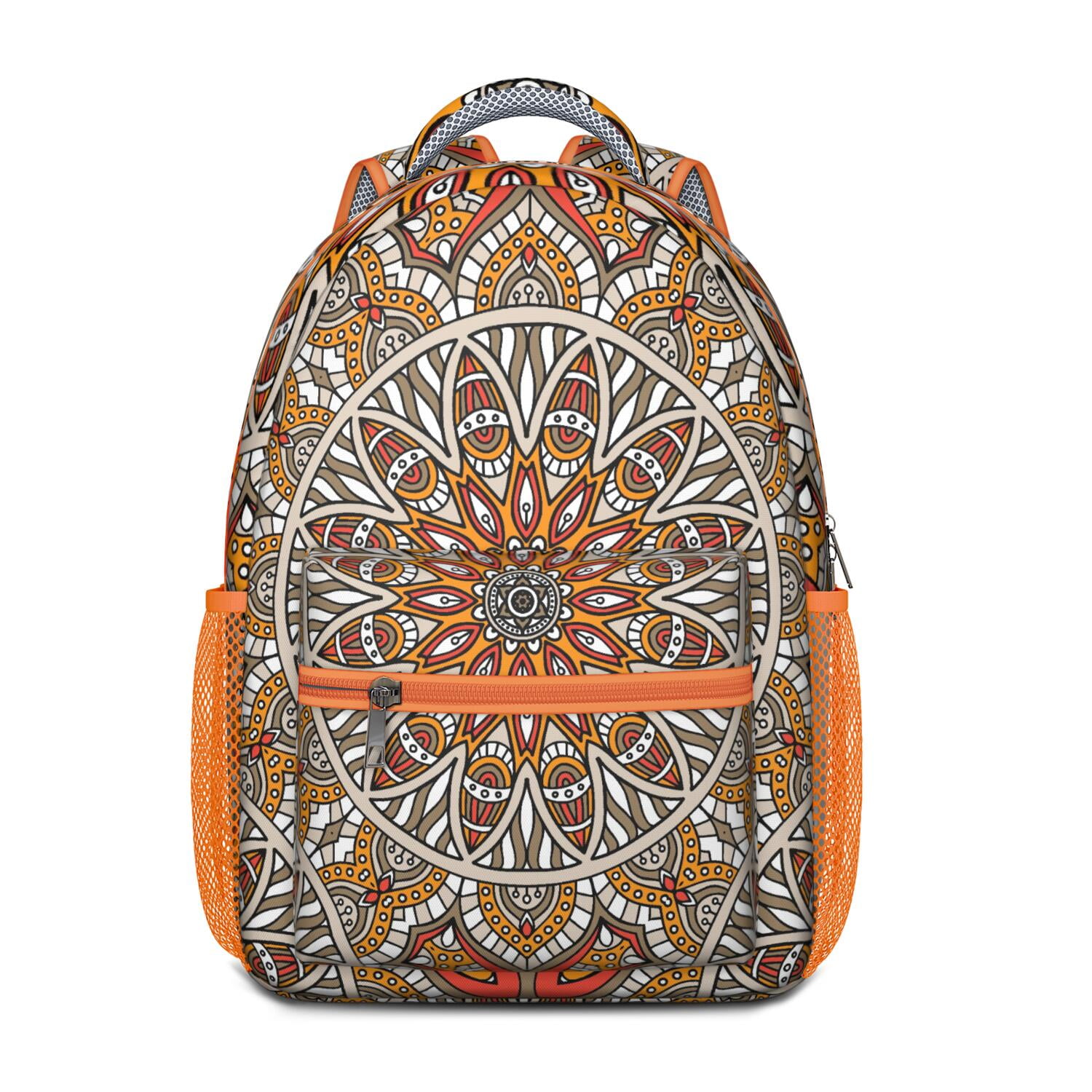Folk Style Mandala Pattern School Backpack - Breathable Ergonomic ...