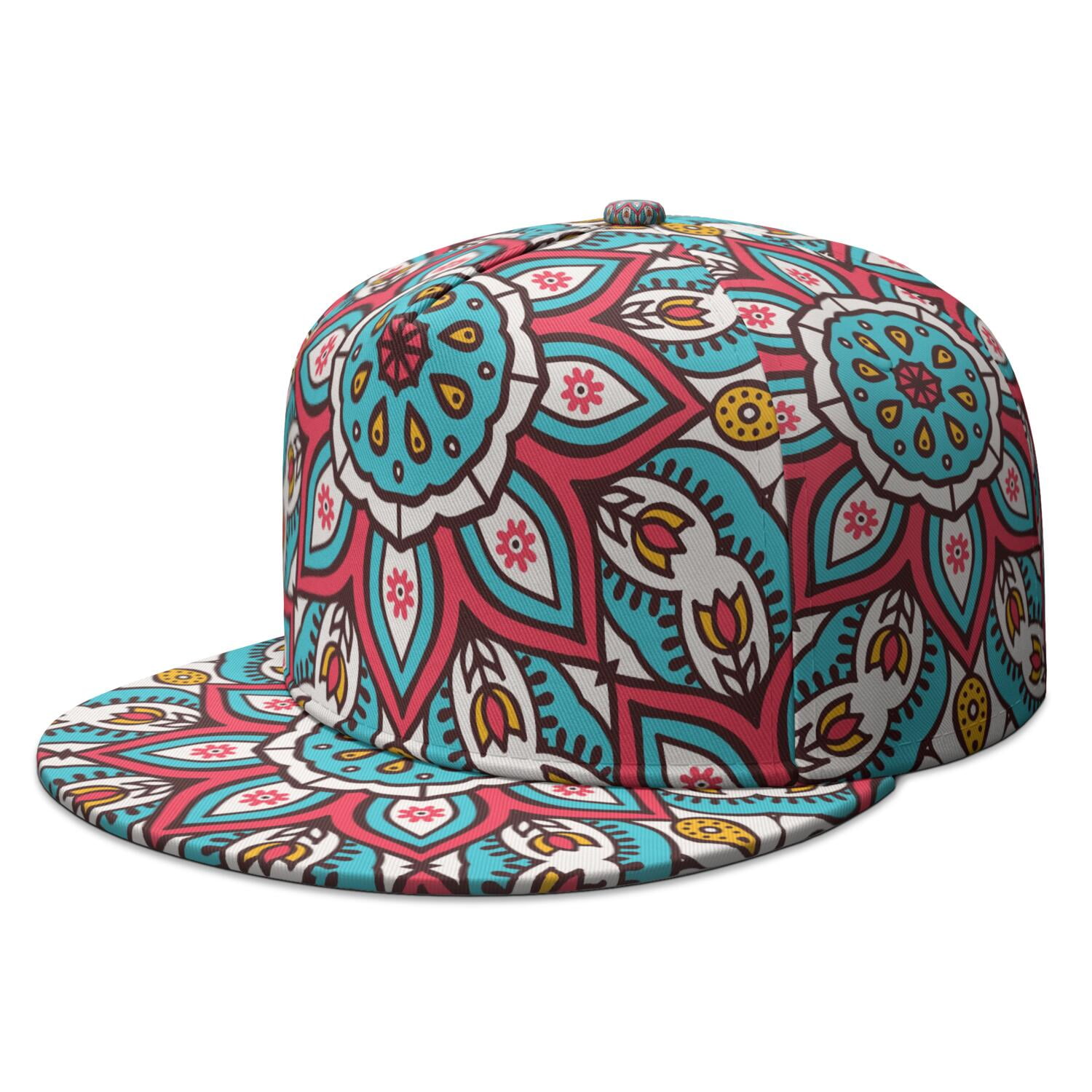 Folk Style Mandala Pattern Snapback Hat - Adjustable Urban Style Cap ...