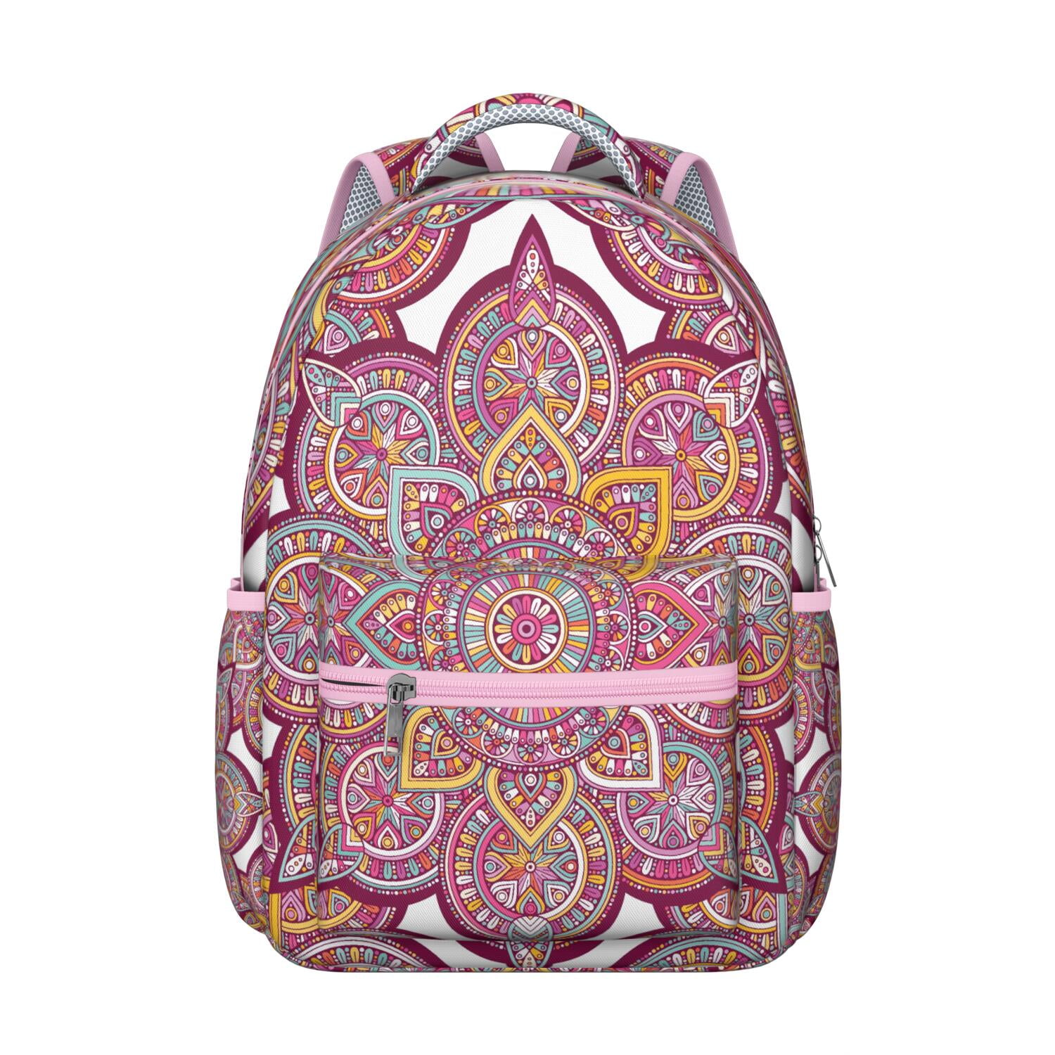 Folk Style Mandala Students Backpack Lightweight and Adjustable Strap ...