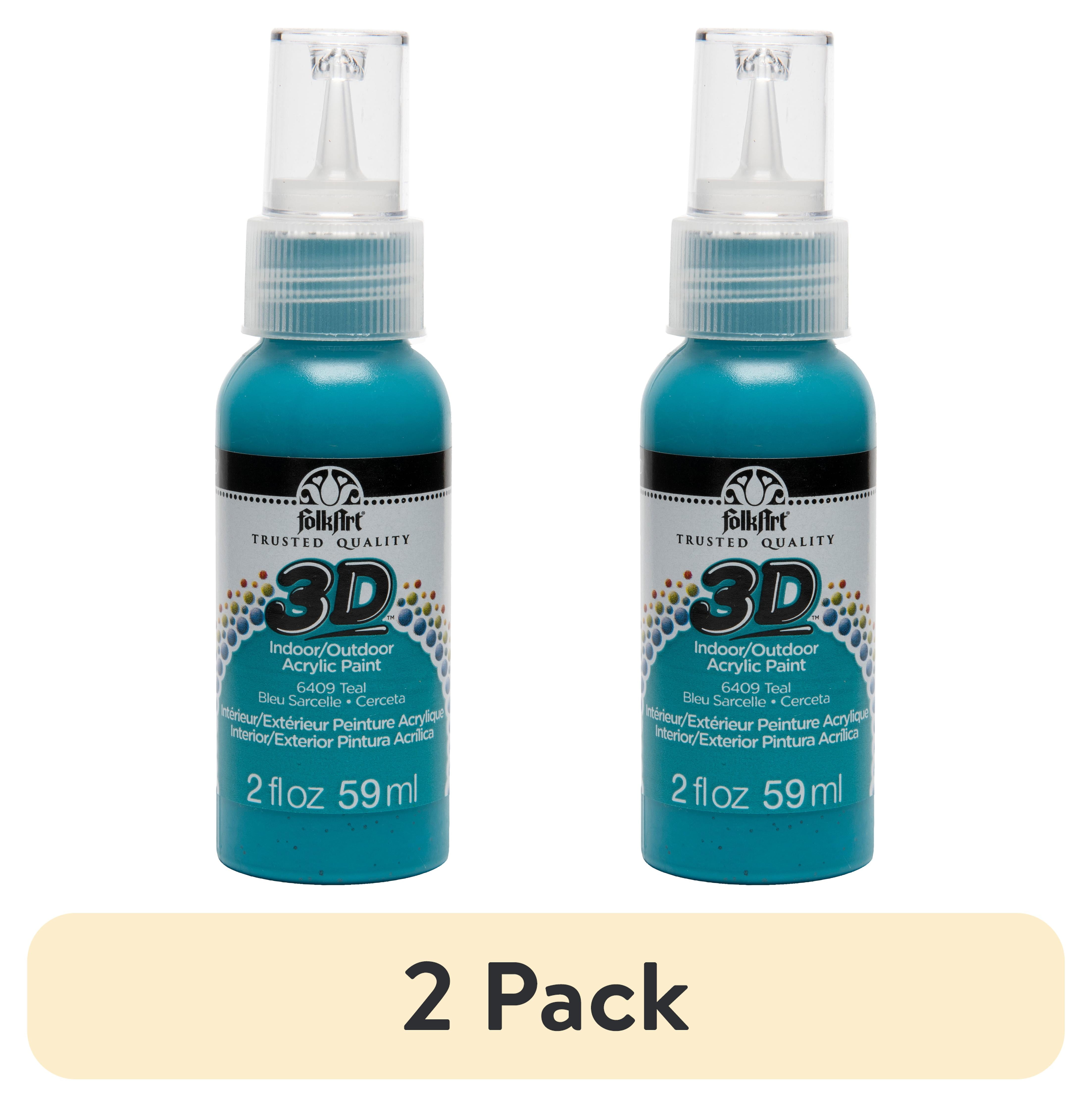 (2 pack) FolkArt 3-D Colors 2oz-Teal - Walmart.com
