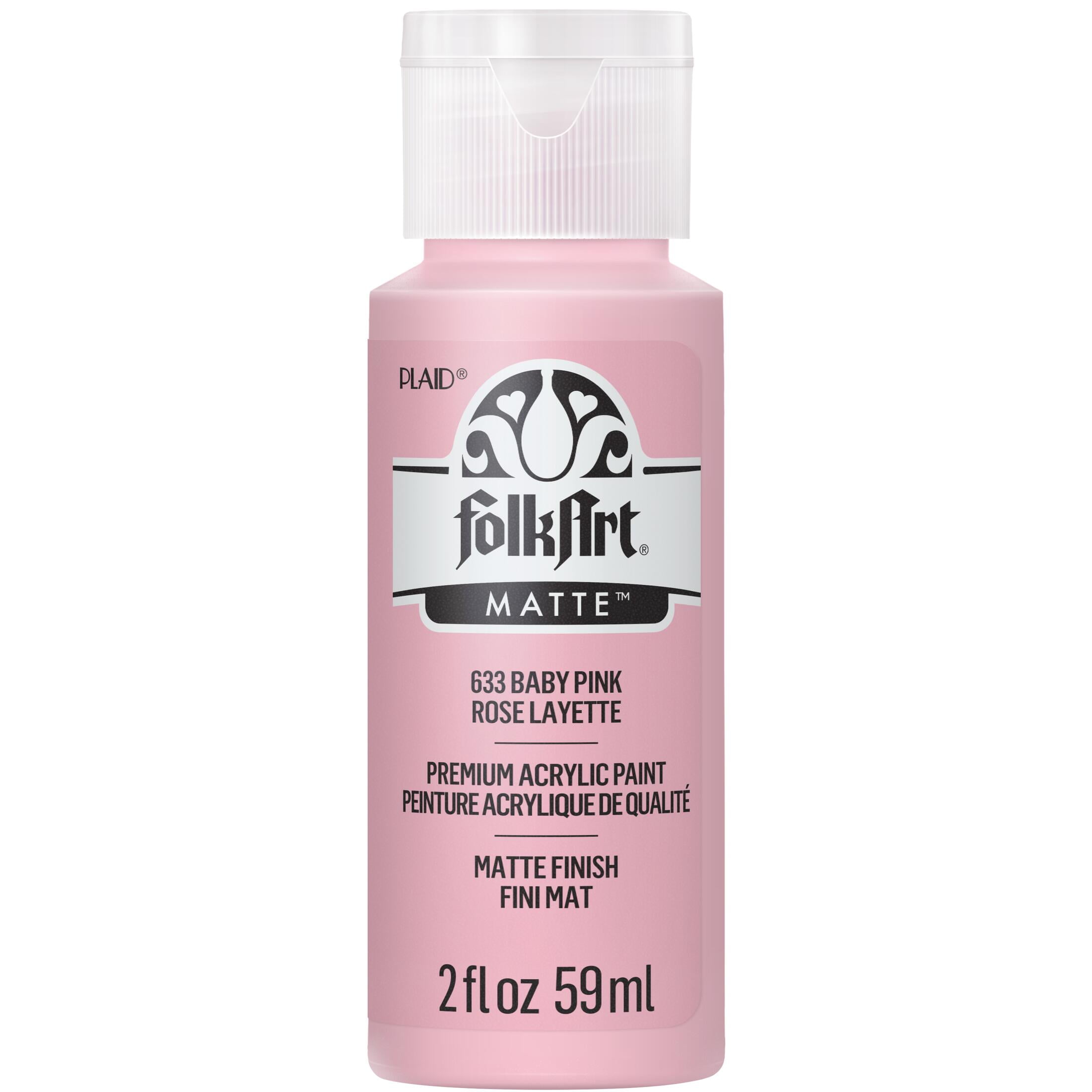 FolkArt Acrylic Craft Paint, Matte Finish, Baby Pink, 2 fl oz - Walmart.com