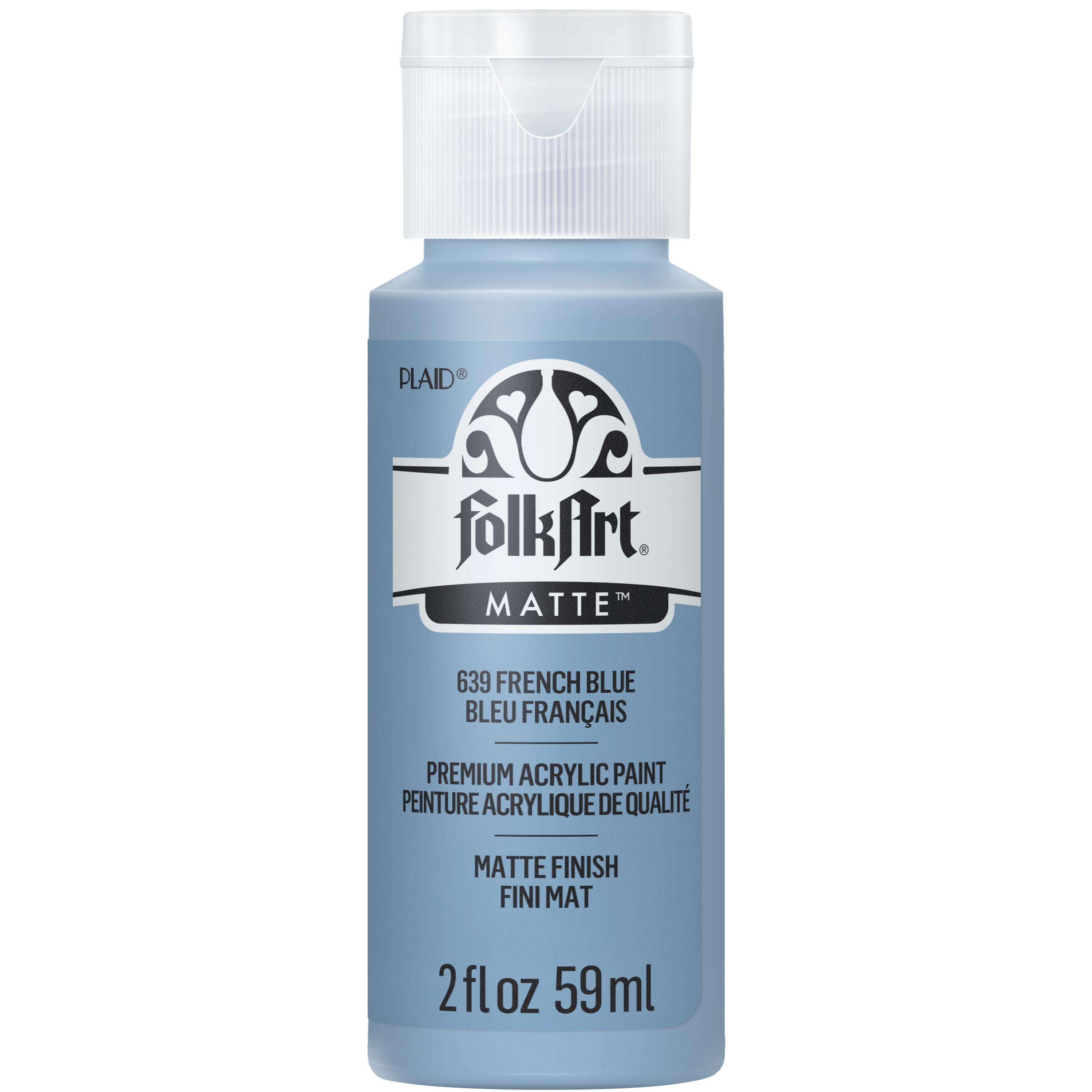 FolkArt Acrylic Craft Paint, Matte Finish, French Blue, 2 fl oz ...