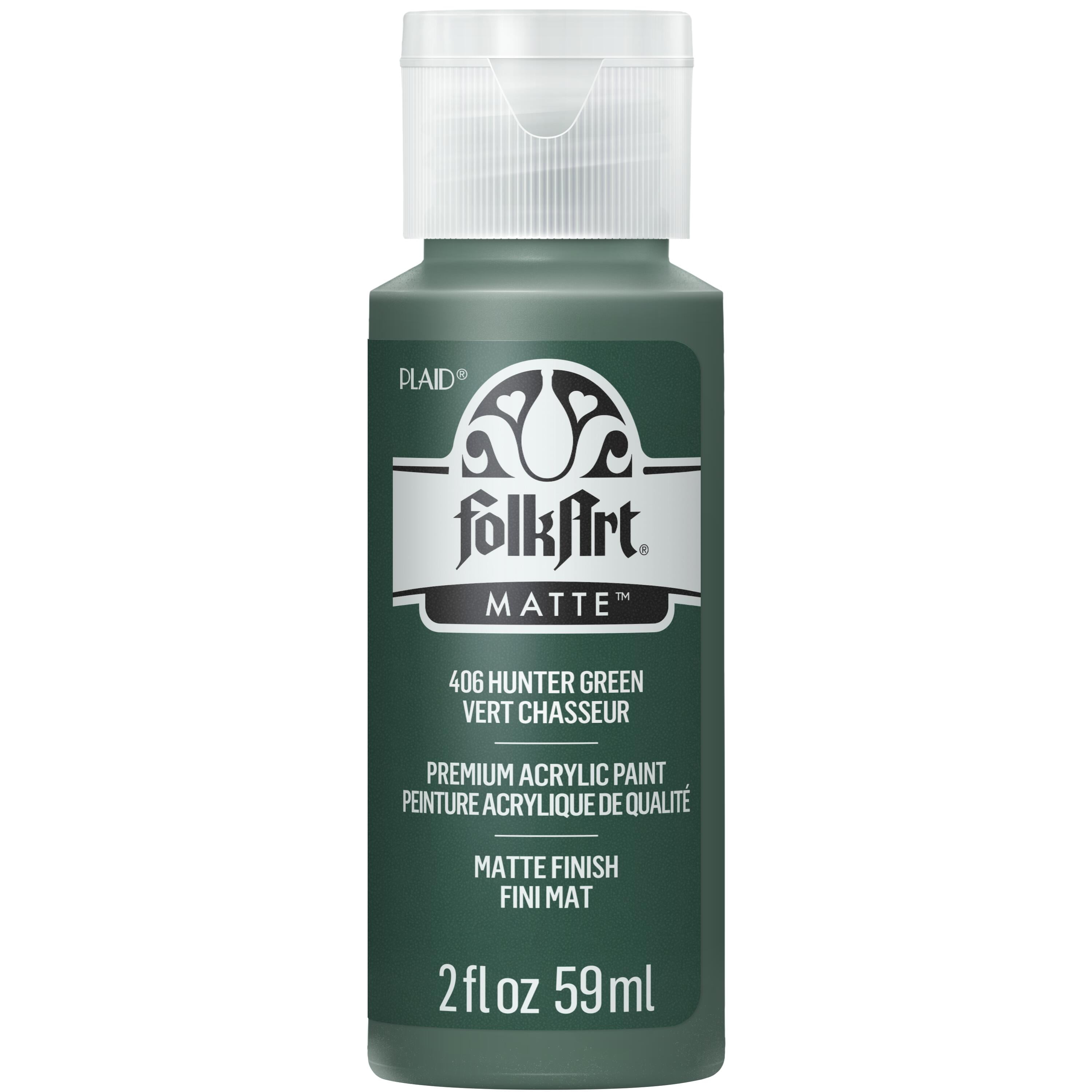 FolkArt Acrylic Craft Paint, Matte Finish, Hunter Green, 2 fl oz ...