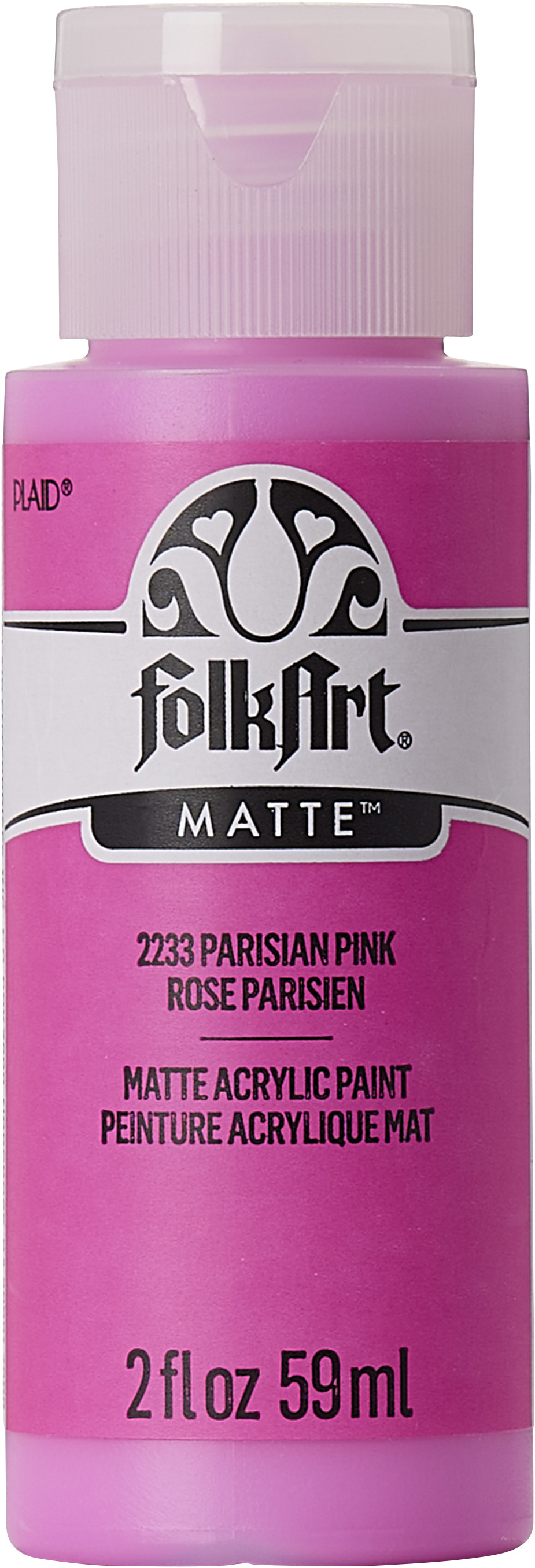 FolkArt Acrylic Craft Paint, Matte Finish, Parisian Pink, 2 fl oz ...