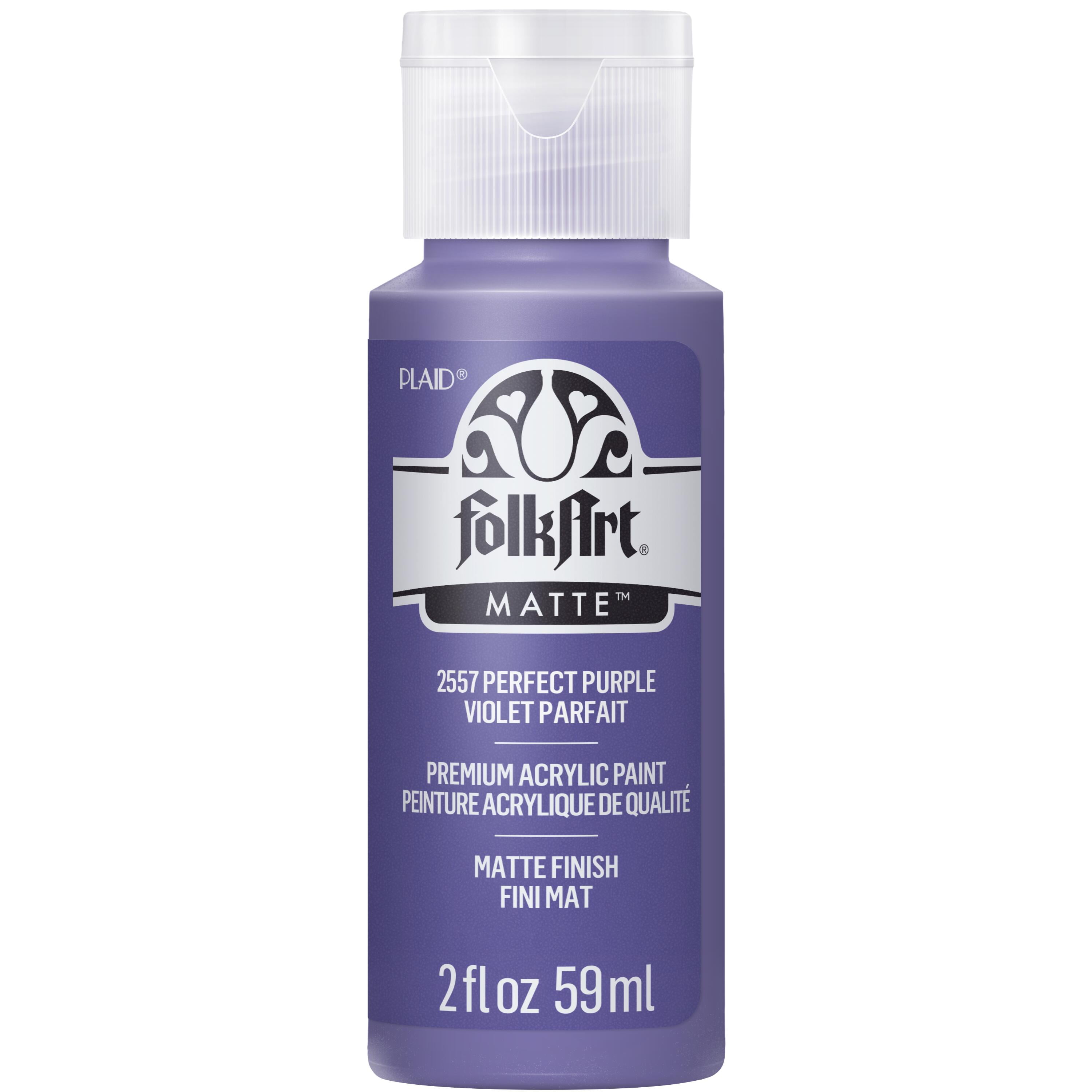 FolkArt Acrylic Craft Paint, Matte Finish, Perfect Purple, 2 fl oz ...