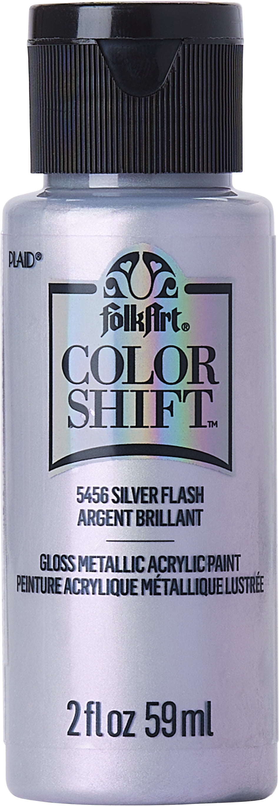 FolkArt Color Shift Acrylic Craft Paint, Gloss Finish, Silver Flash, 2 ...